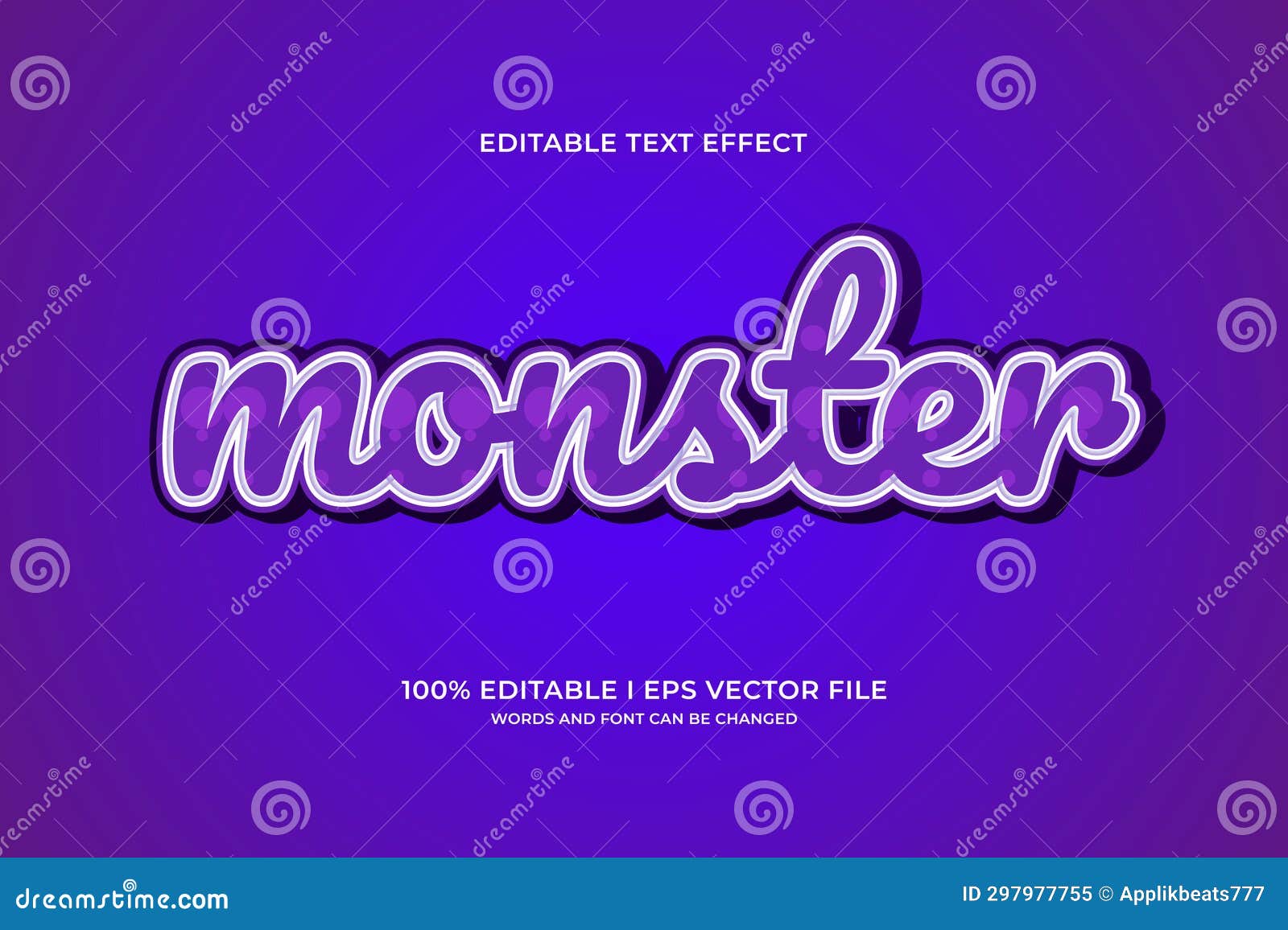 Monster Editable Text Effect Stock Illustration - Illustration of style ...