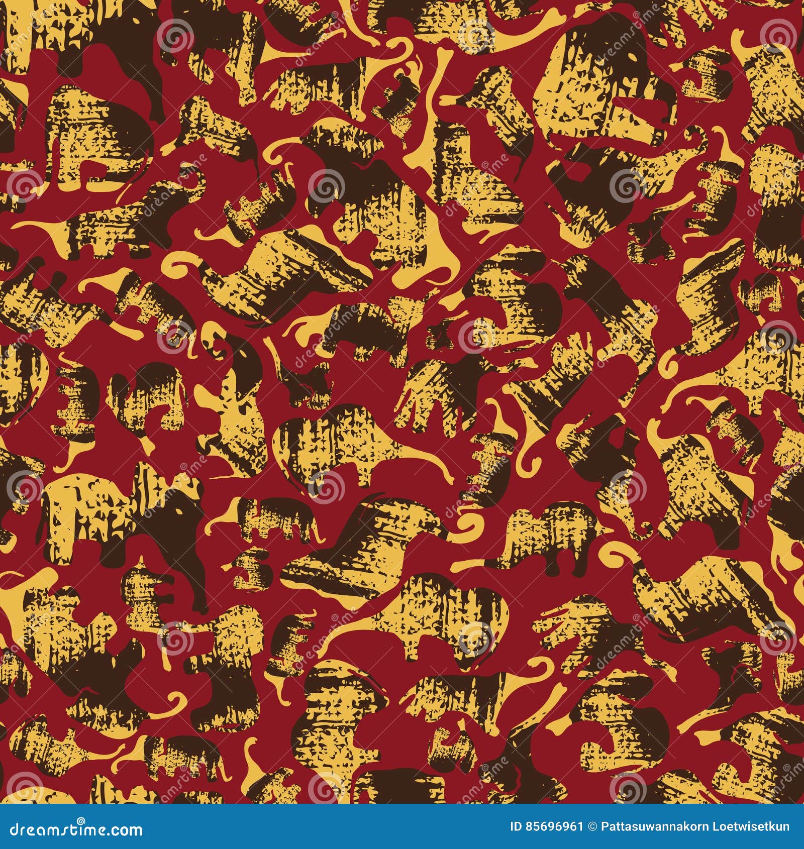 Monster Elephant Red Background. Cartoon Vector | CartoonDealer.com ...