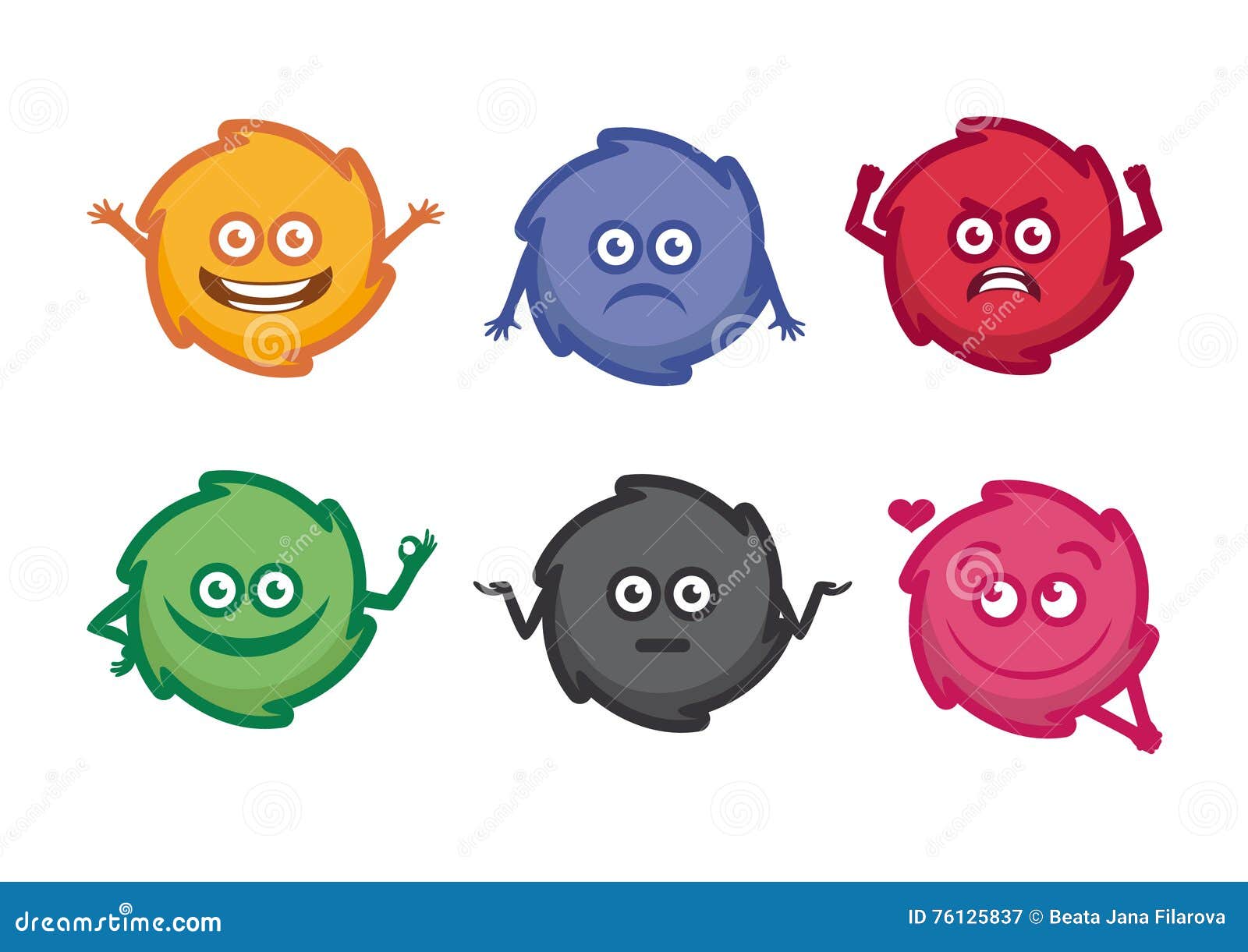 Monster emoji Emoticons vektor abbildung. Illustration von einstellen ...