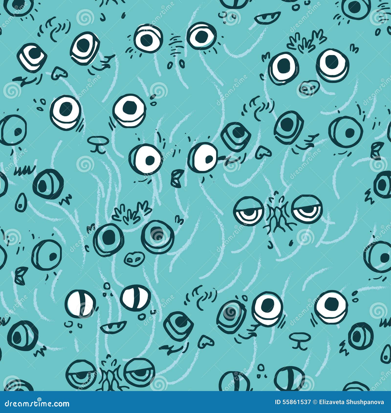 Monster eyes pattern stock vector. Illustration of halloween - 55861537