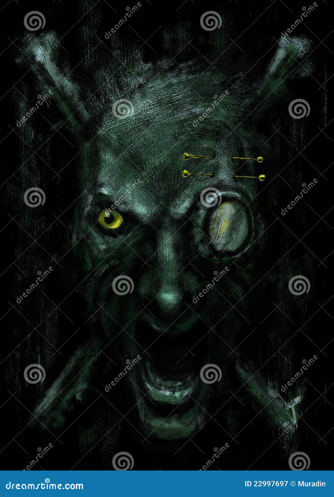 Monster face stock illustration. Illustration of undead - 22997697