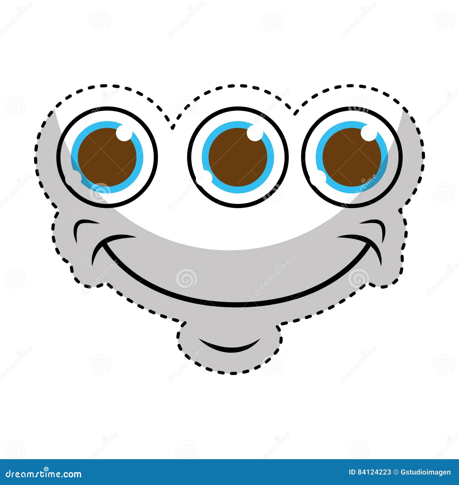 Monster face emoticon icon stock illustration. Illustration of cute ...