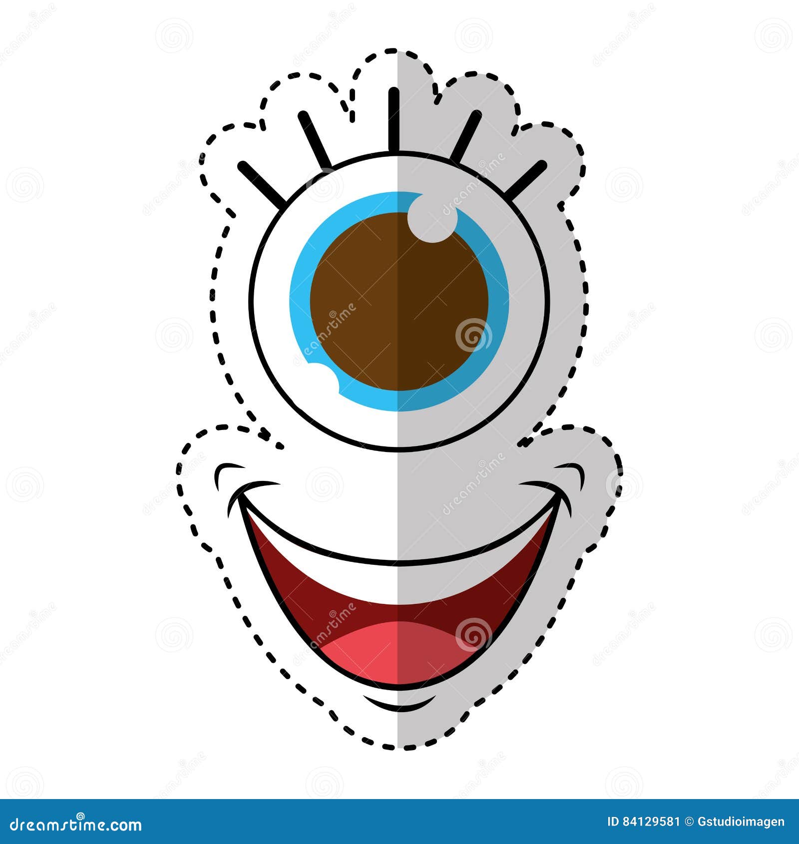 Monster face emoticon icon stock illustration. Illustration of cute ...