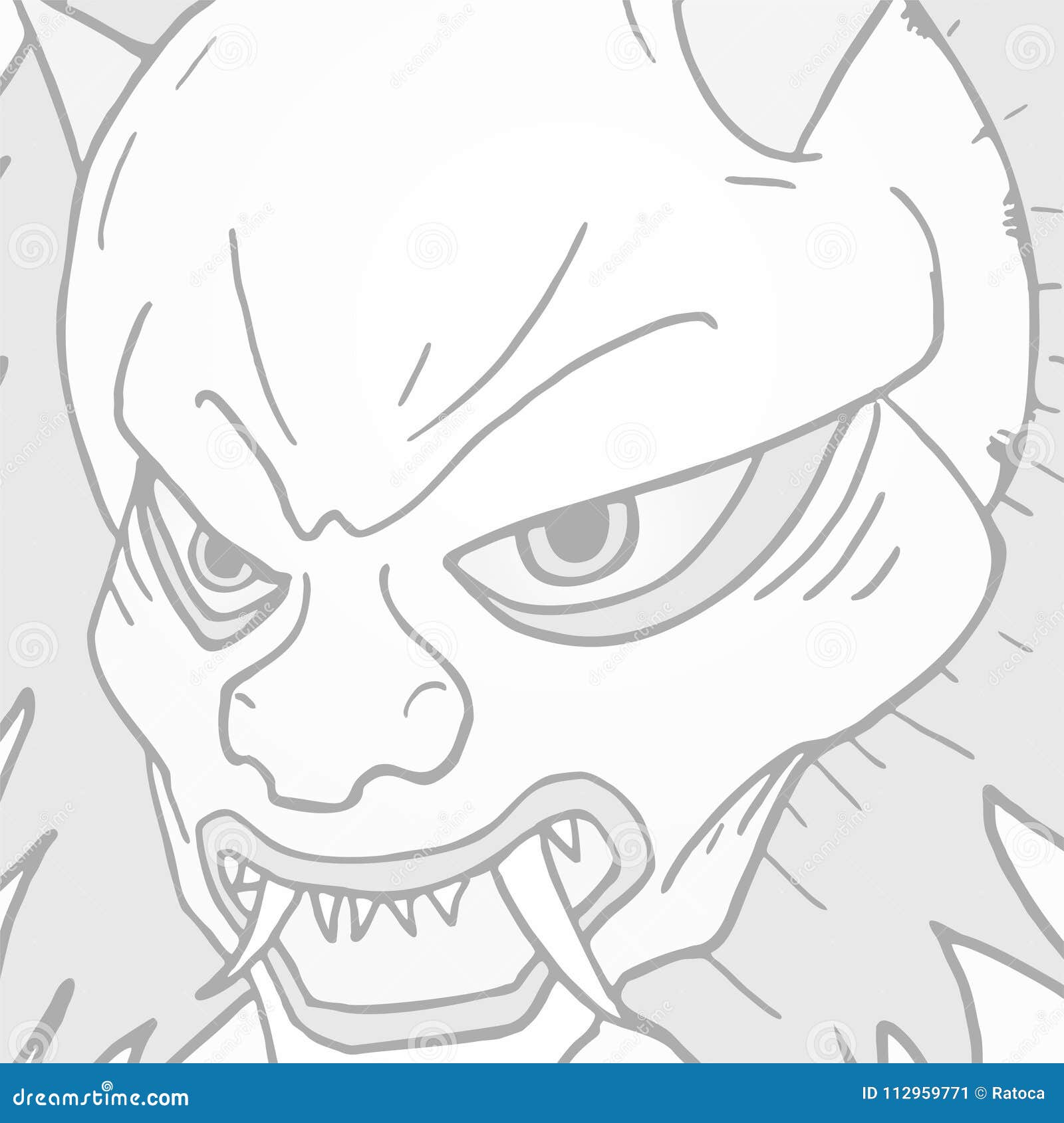 Monster face illustration stock vector. Illustration of face - 112959771