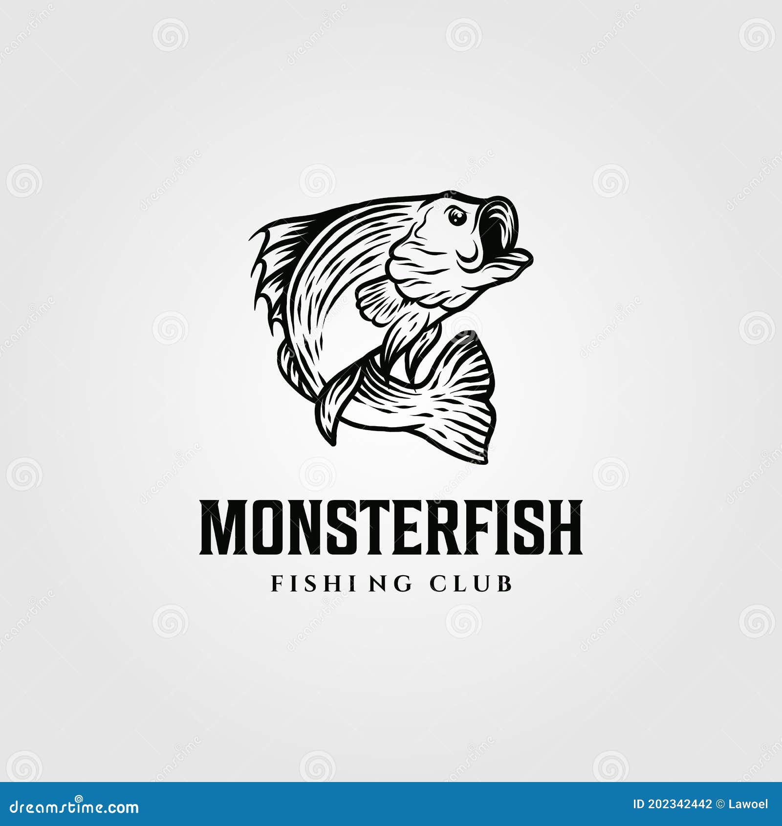 Monster Fish Silhouette Logo Vector Template Illustration Design Stock ...