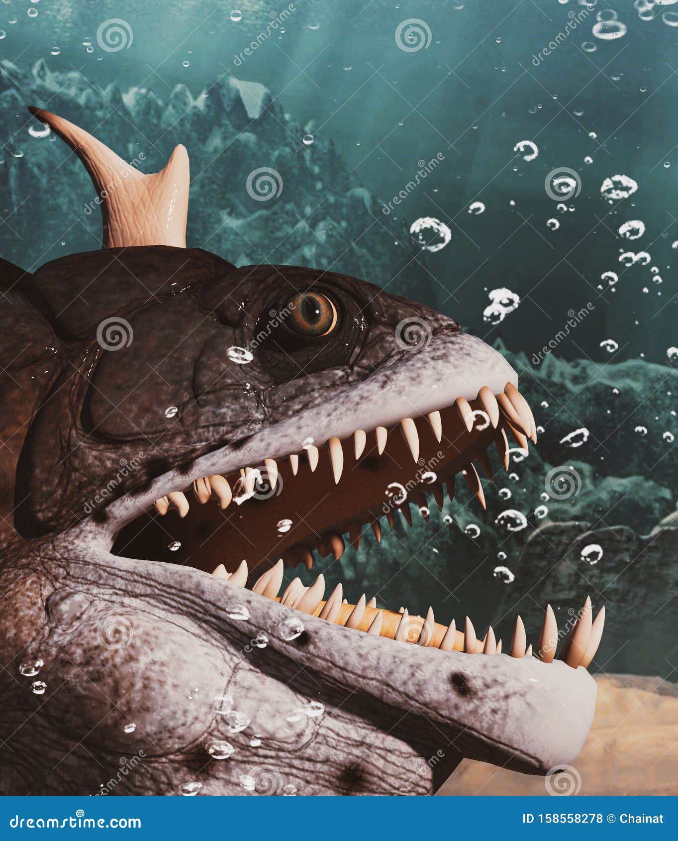 Monster fish underwater stock illustration. Illustration of fish ...