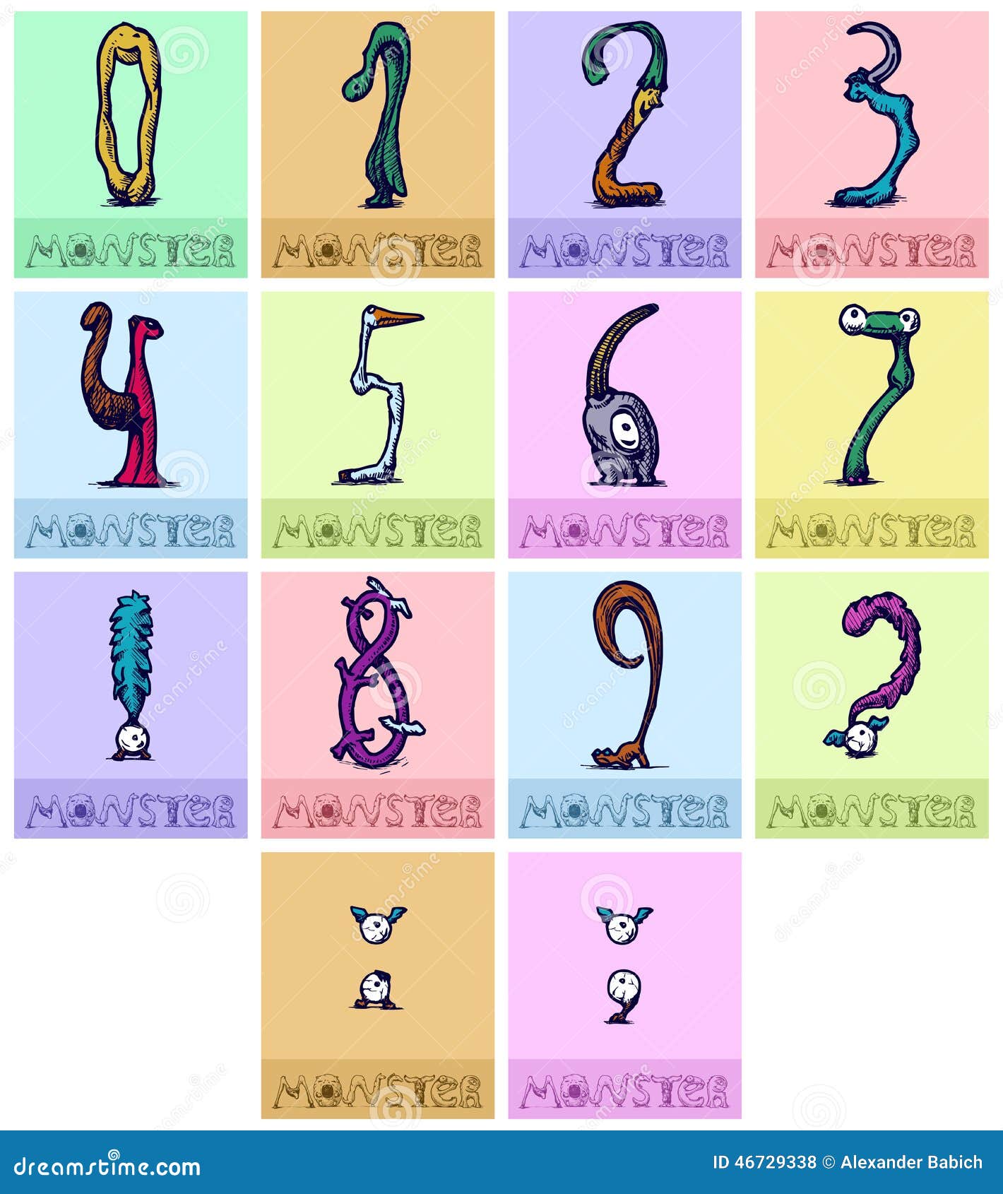 Monster font stock vector. Illustration of lettering - 46729338