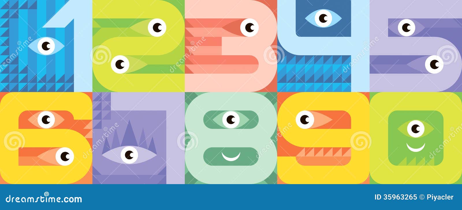 Monster font numbers stock vector. Illustration of text - 35963265