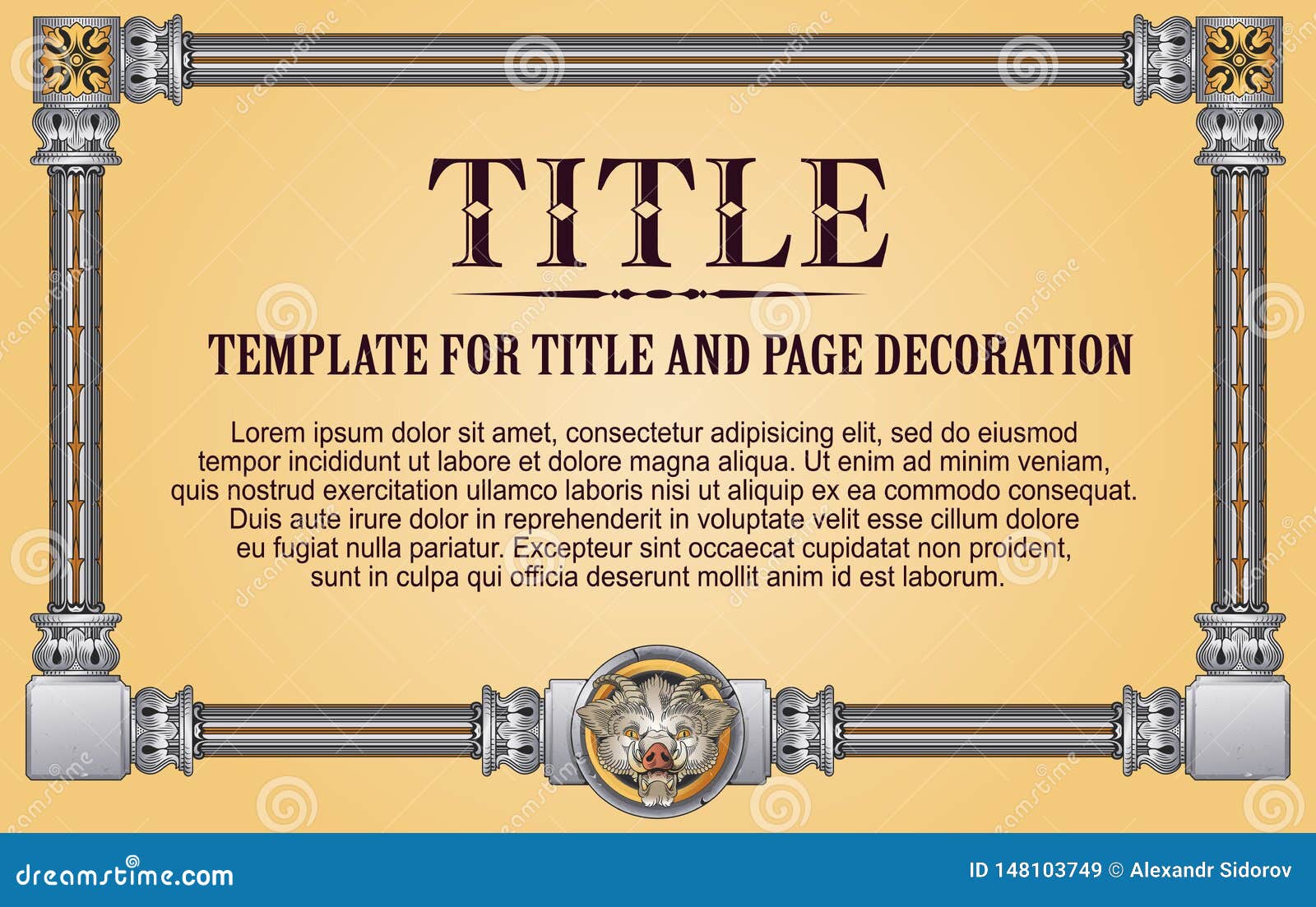 Monster Frame. Template Flyer, Diploma, Invitations or Greeting Cards ...