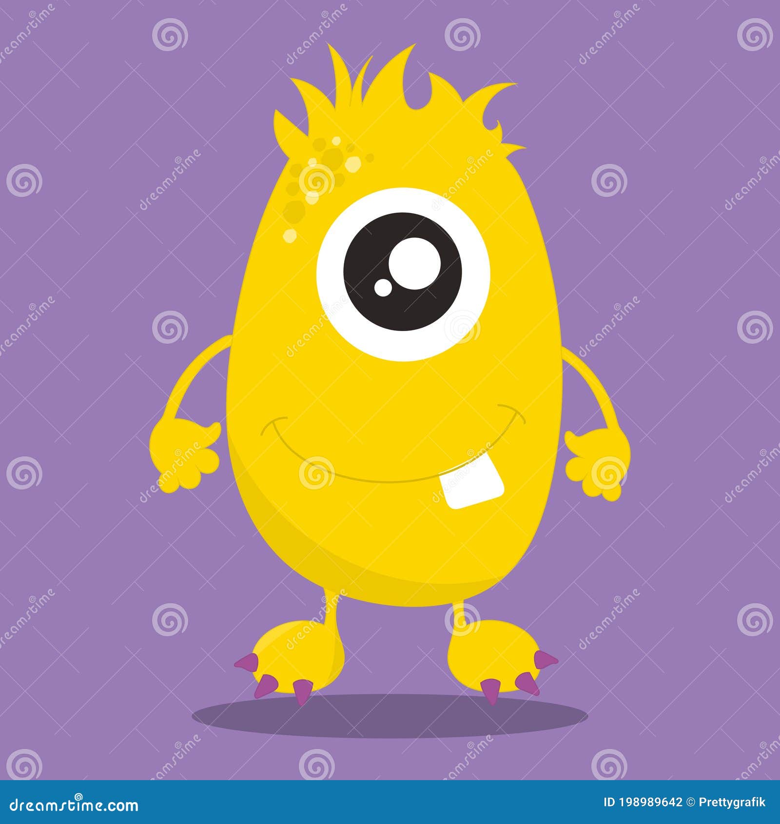 Monster Fun Yellow Monster 08 Stock Vector - Illustration of monster ...