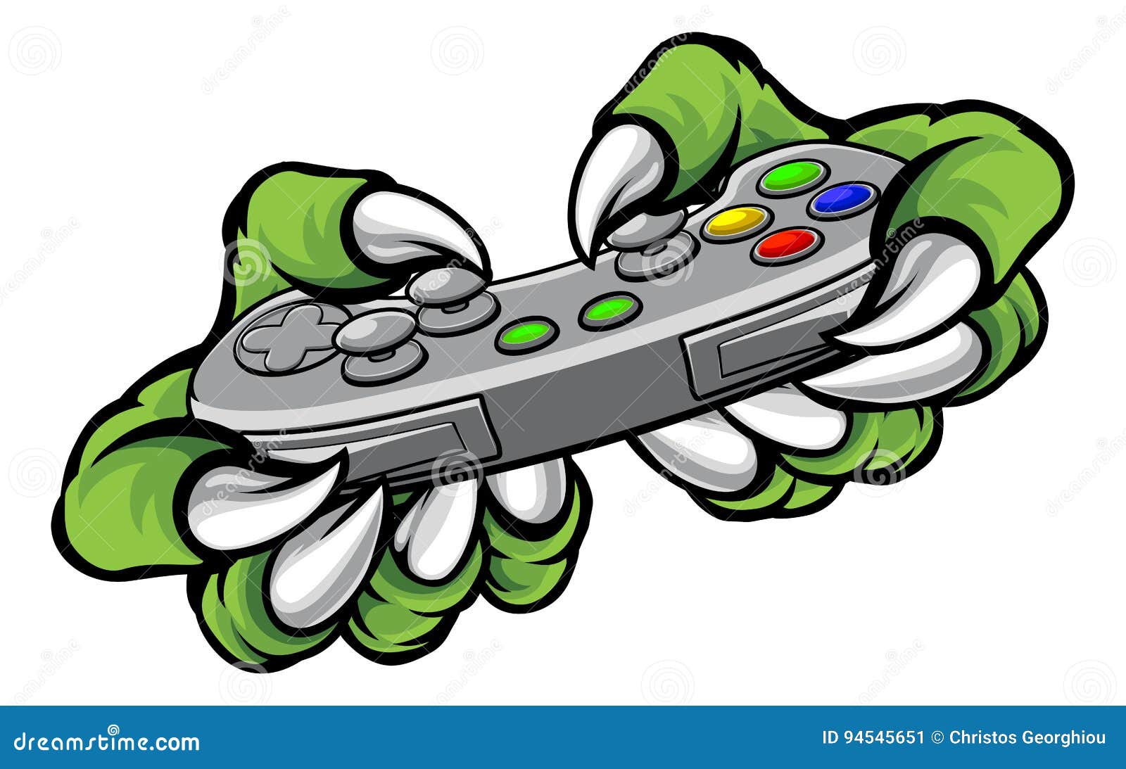 Monster Gamer Claws Holding Games Controller Stock Vector ...