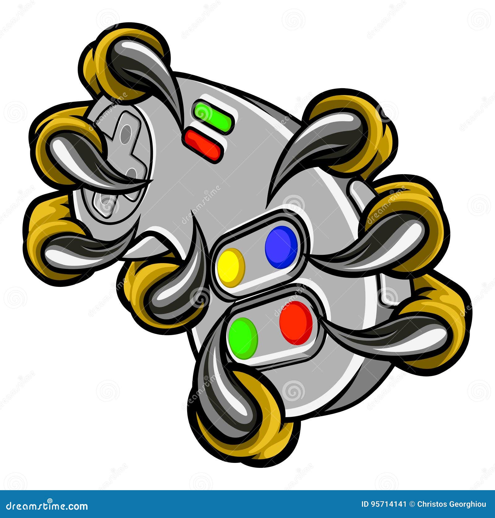 Monster Gamer Claws Holding Games Controller Stock Vector ...