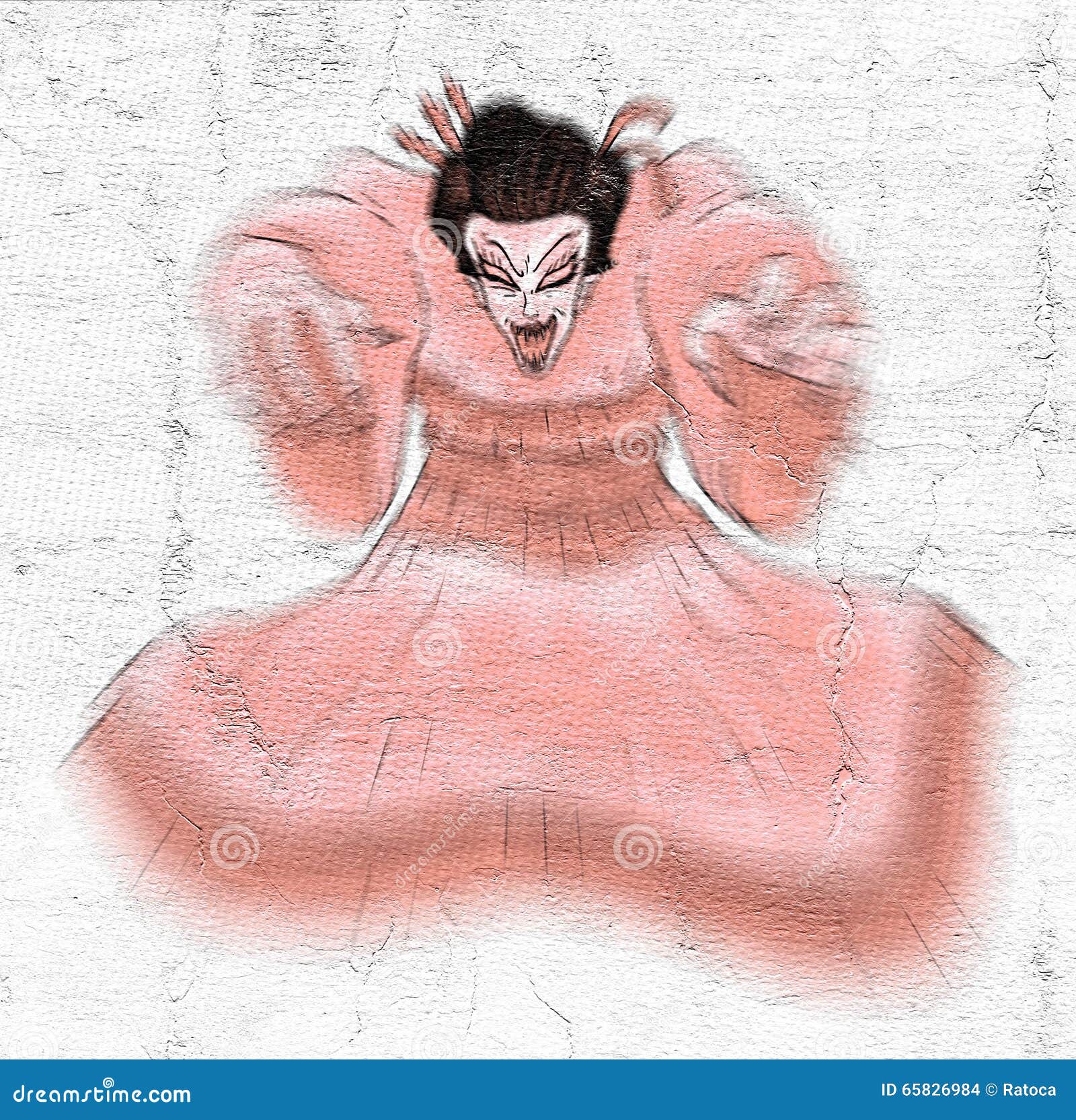 Monster geisha stock illustration. Illustration of costume - 65826984