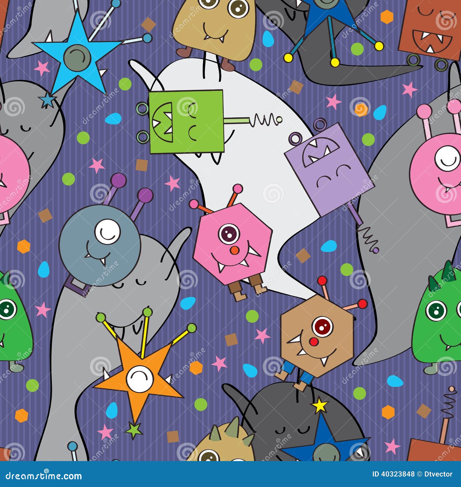 Monster-Geist-nahtloses Muster Vektor Abbildung - Illustration von ...