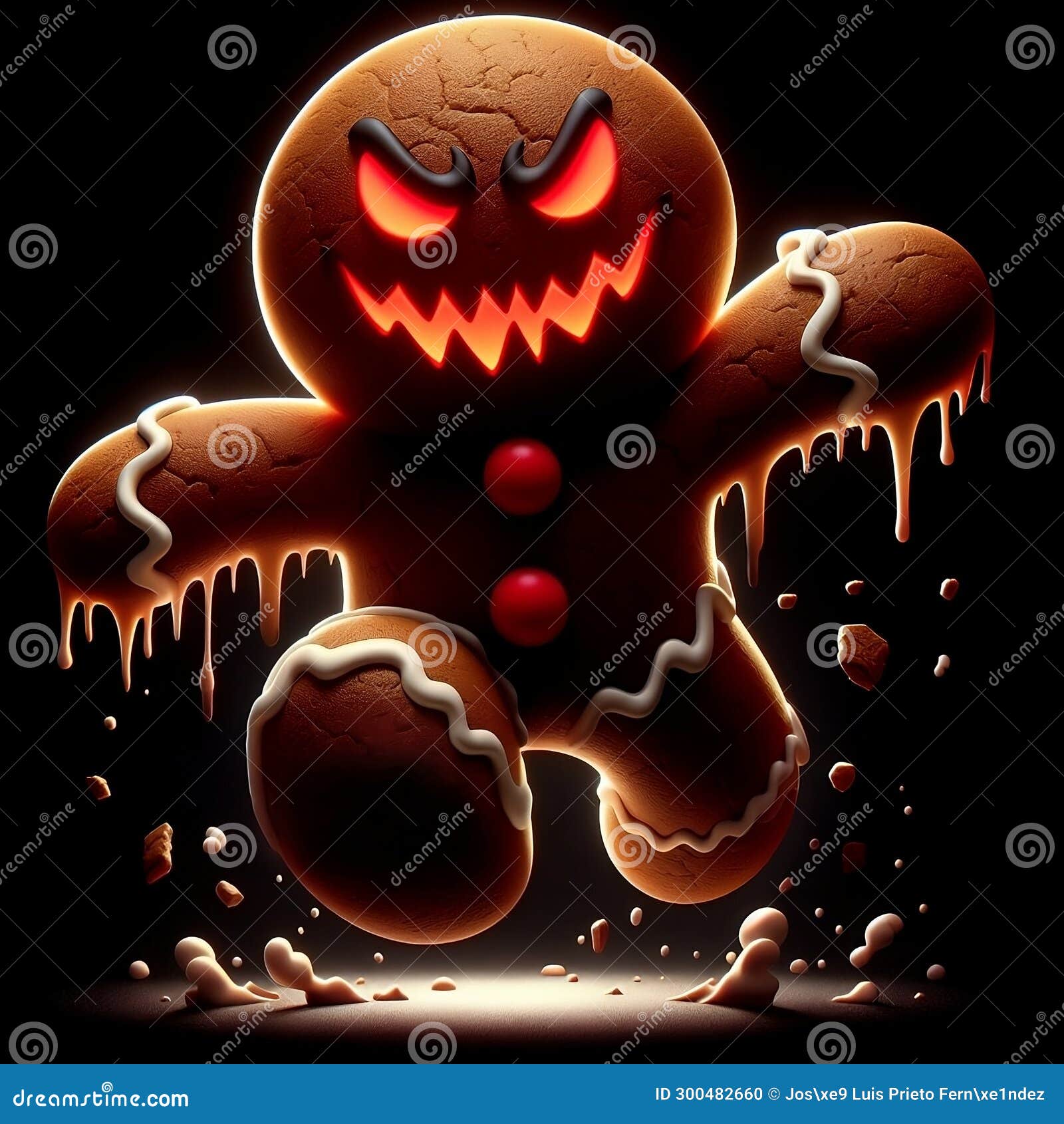 Monster Gingerbread Man stock illustration. Illustration of monster ...