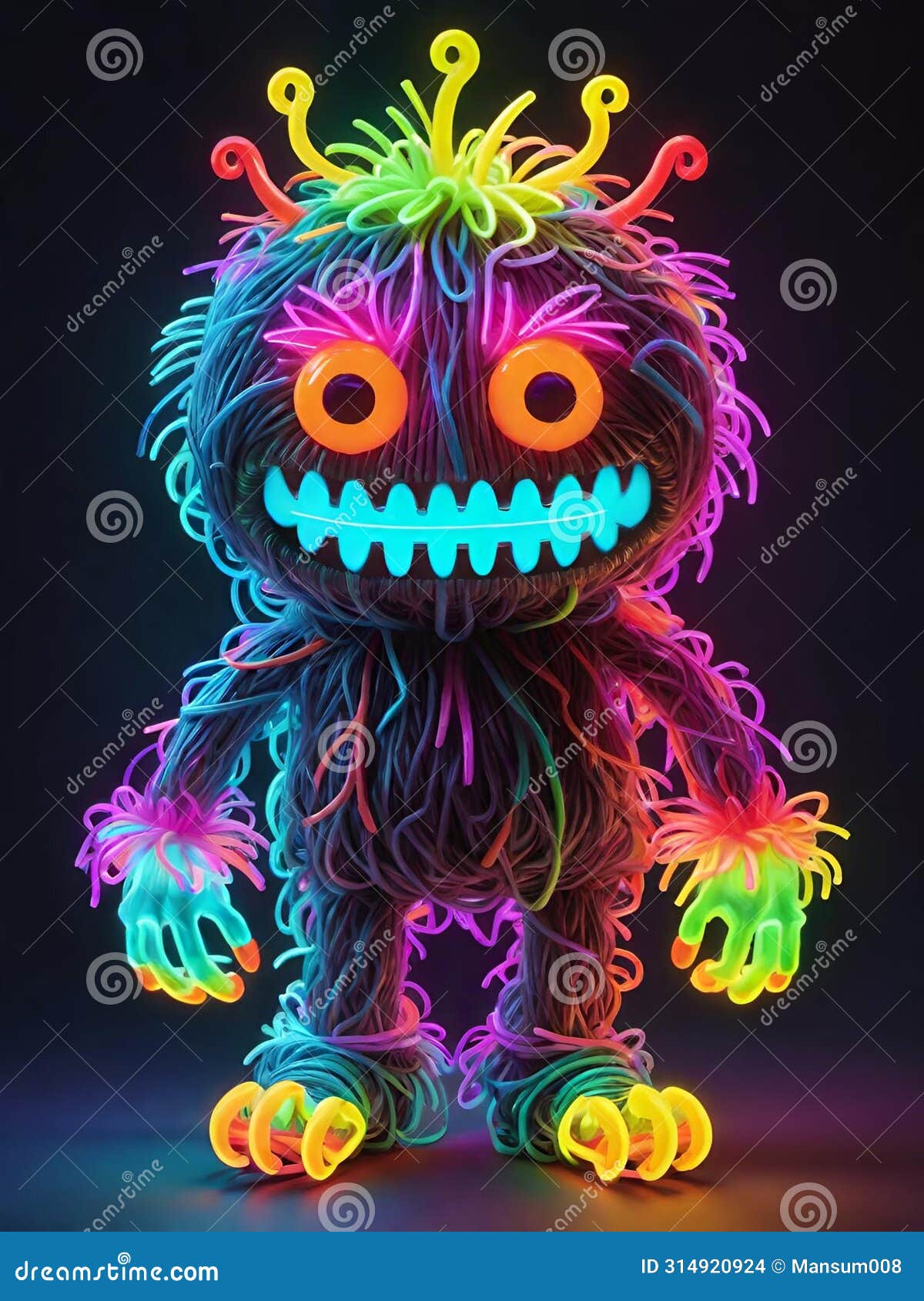Monster with Glowing Lights Stock Illustration - Illustration of ...