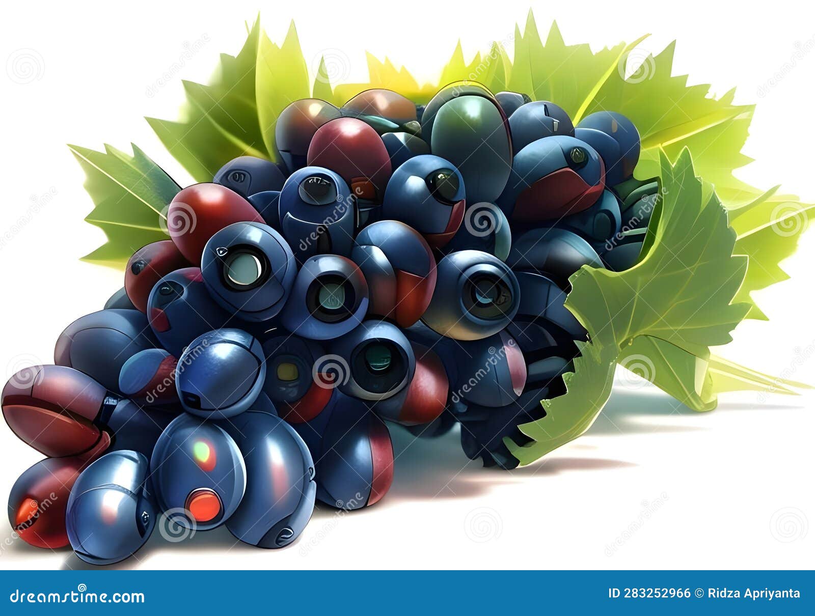 Monster Grapes Robot Fruit Style Design Ai Model Stock Illustration ...