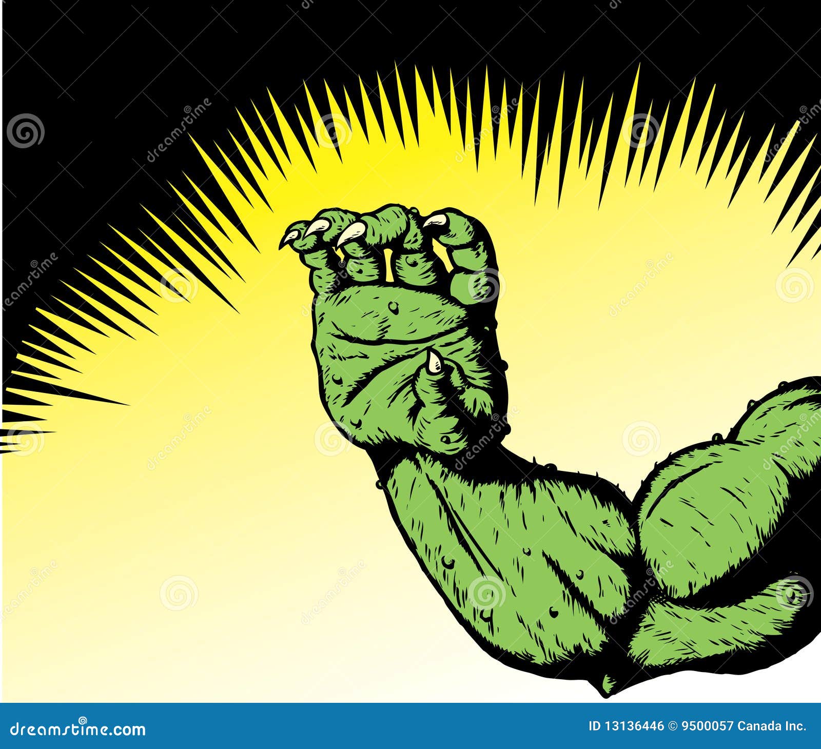 Monster Hand Holding or Reaching. Stock Vector - Illustration of ...