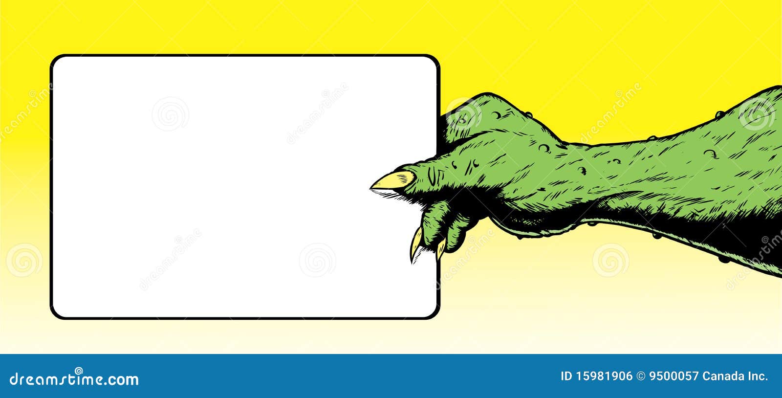Monster Hand Holding a Sign. Stock Vector - Illustration of demon ...