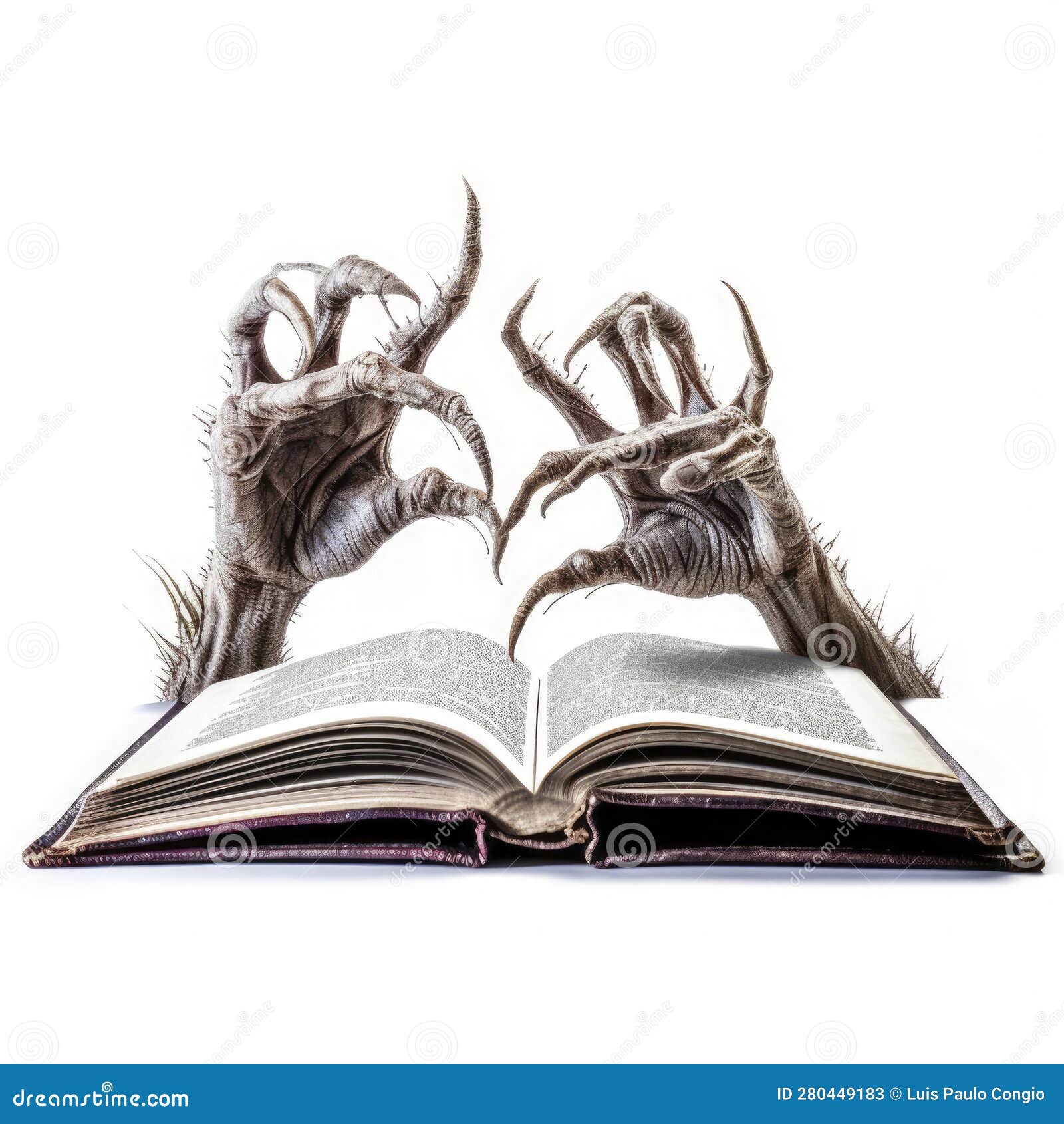 Monster Hand on Top of a Book Stock Image - Illustration of sweet ...