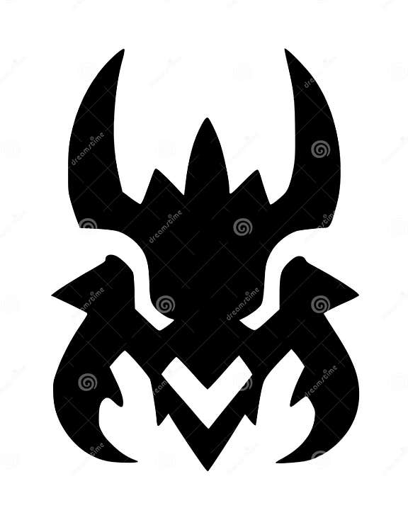 Monster Head Icon in Solid Style Stock Illustration - Illustration of ...