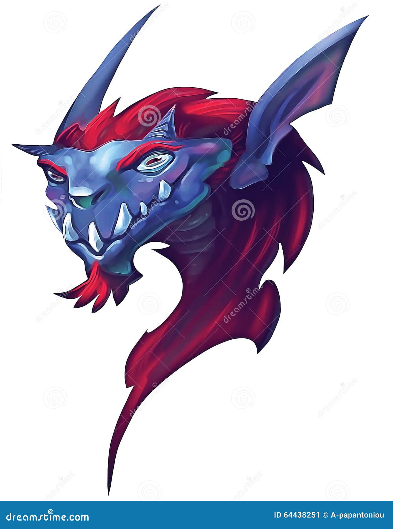 Monster Head stock illustration. Illustration of fantasy - 64438251