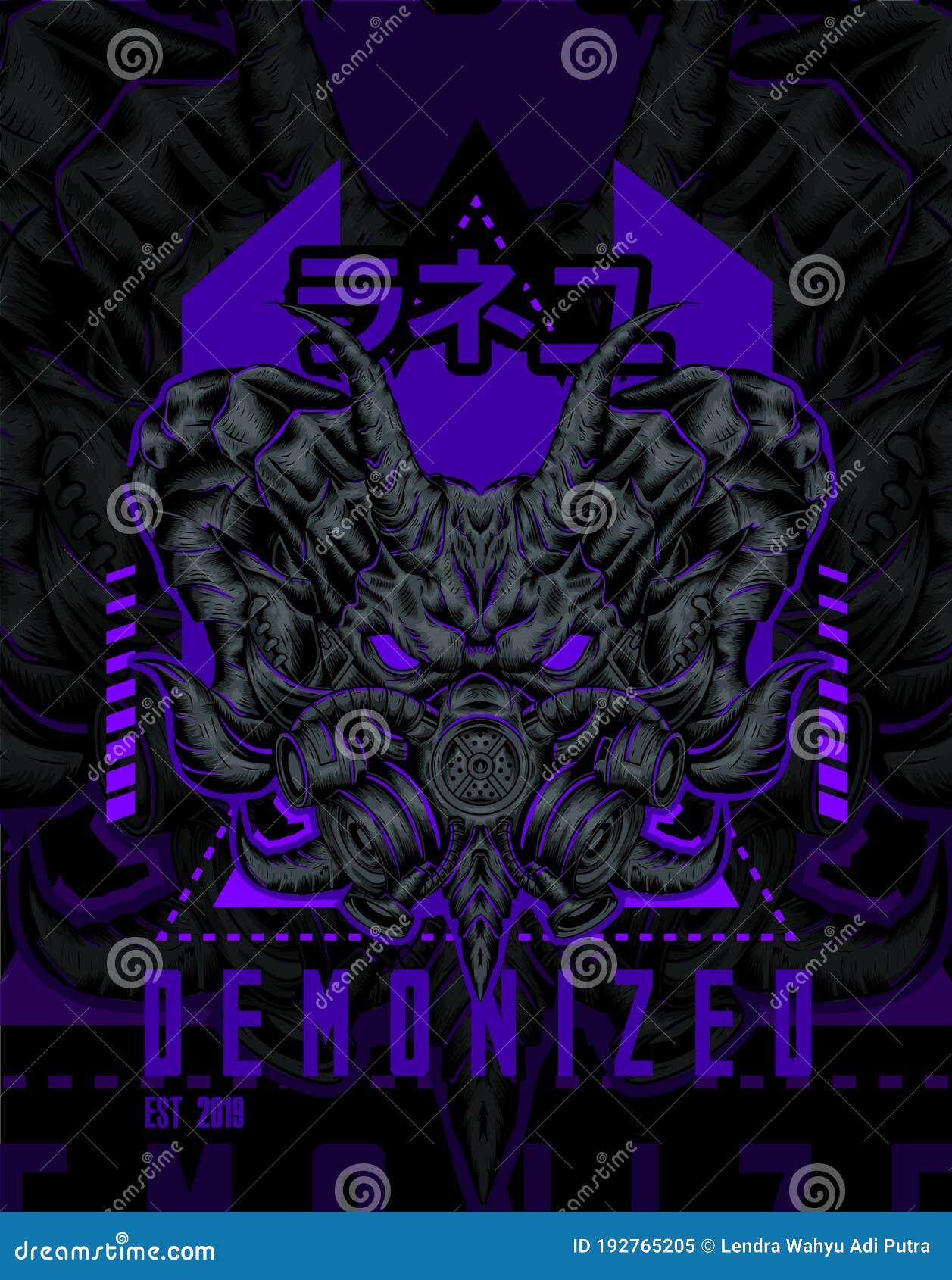 DEMONIZED DIGITAL ART ILLUSTRATION Stock Vector - Illustration of evil ...