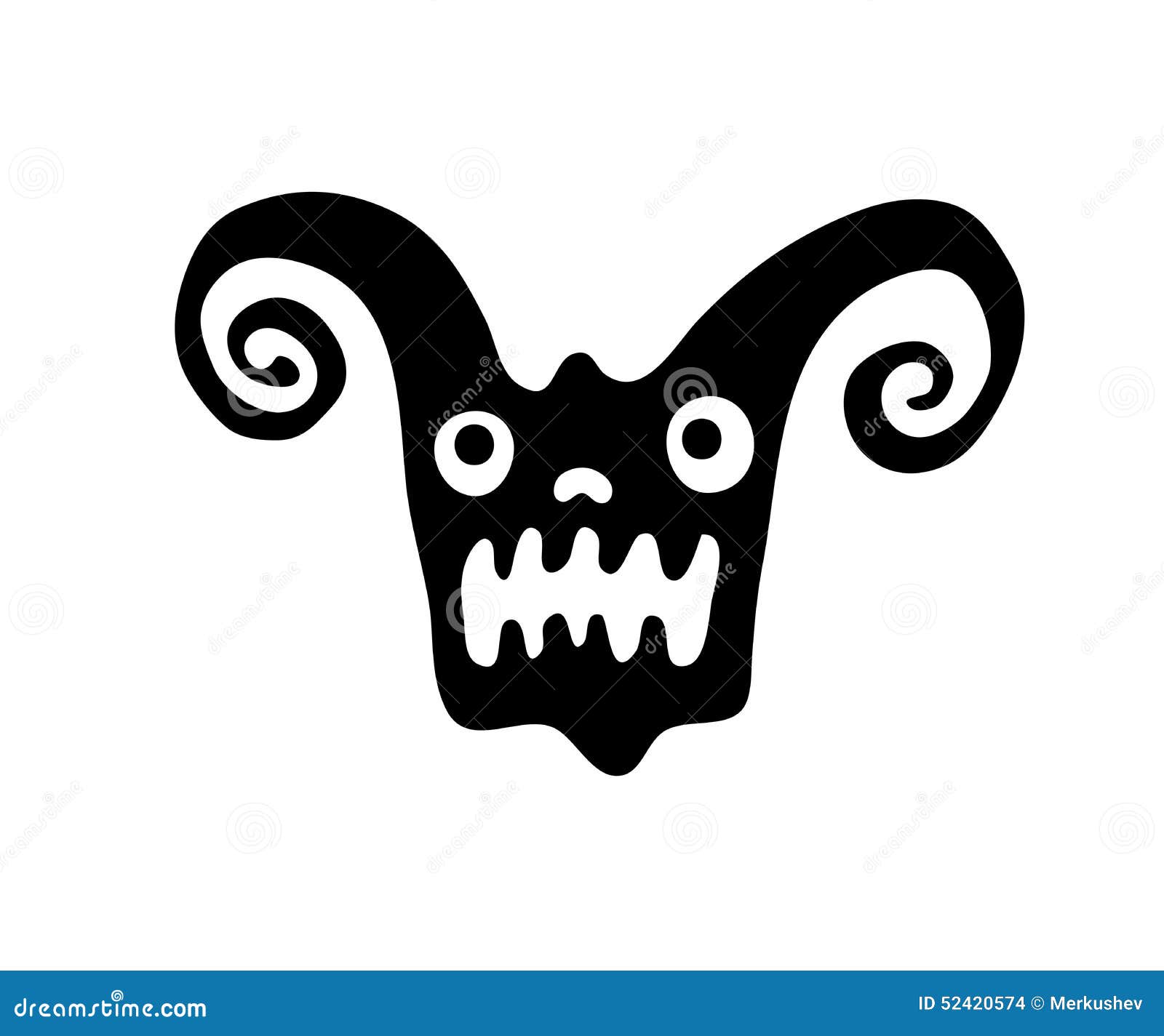 Monster Head in Native Style, Vector Illustration Stock Vector ...