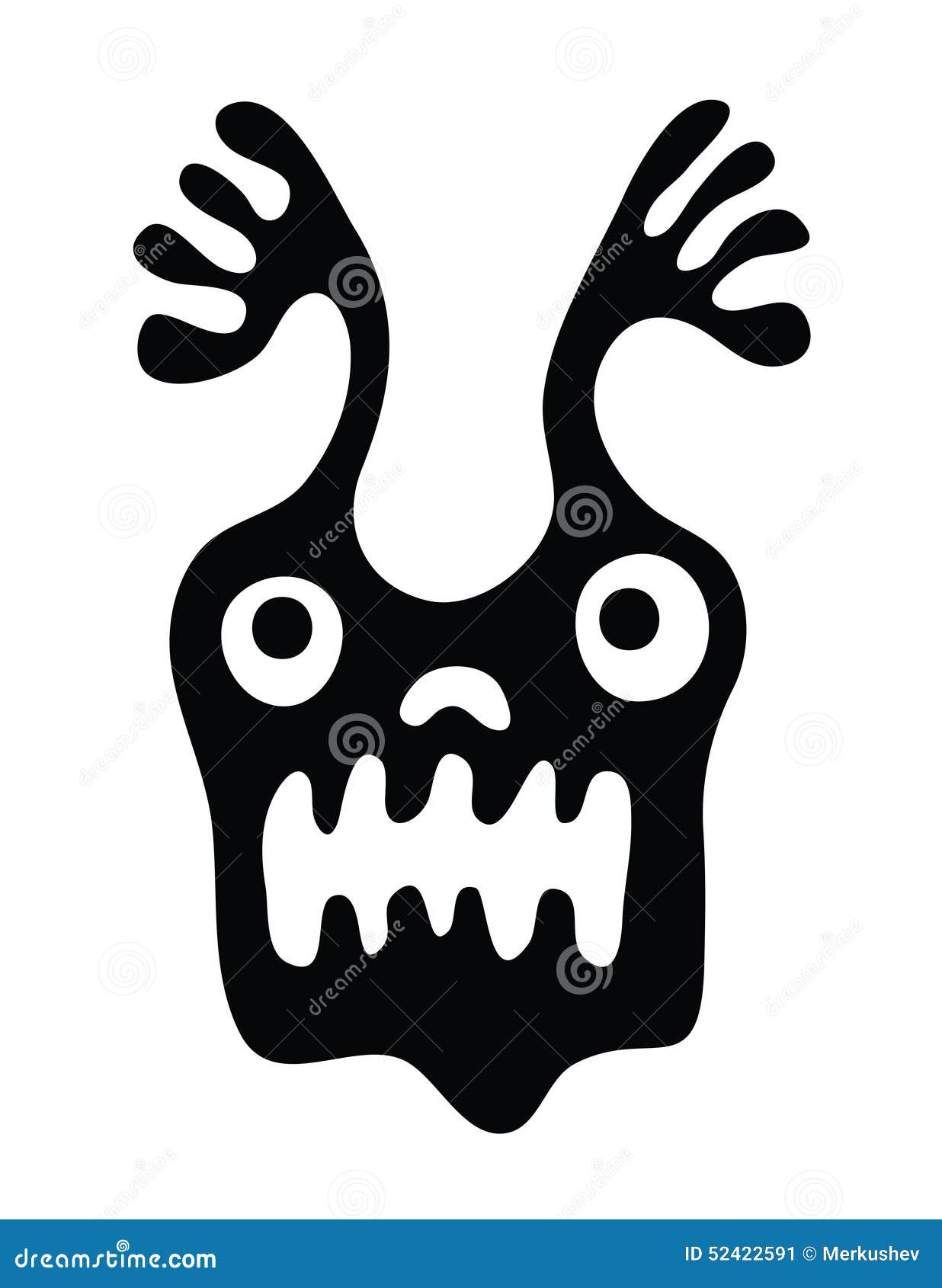 Monster Head in Native Style, Vector Illustration Stock Vector ...