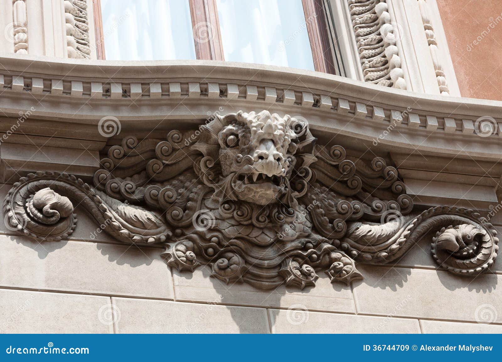 Monster Head Sculpture, Venice Stock Image - Image of legend, face ...