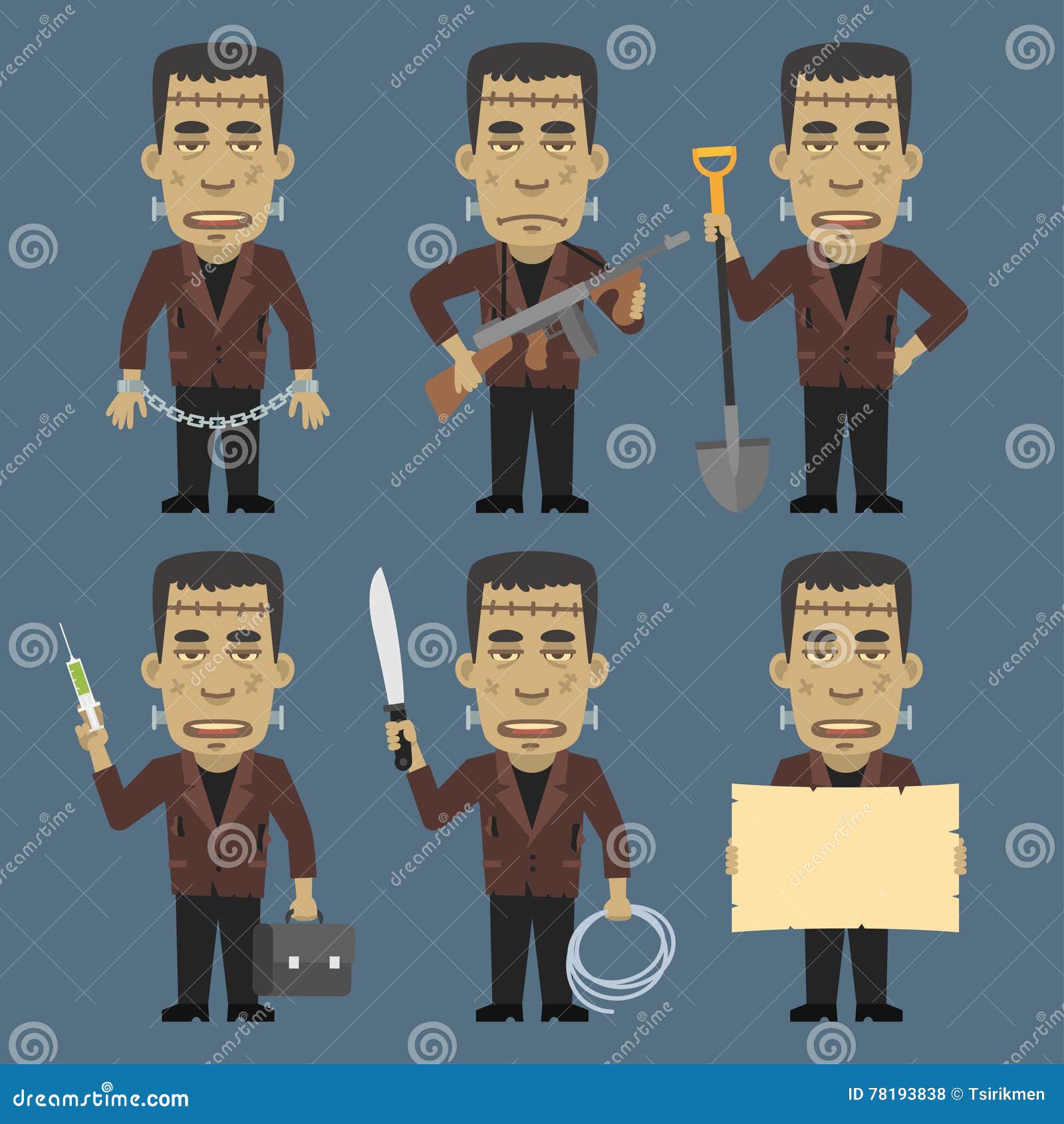 Monster Holding Shovel Machine Paper Stock Vector - Illustration of ...