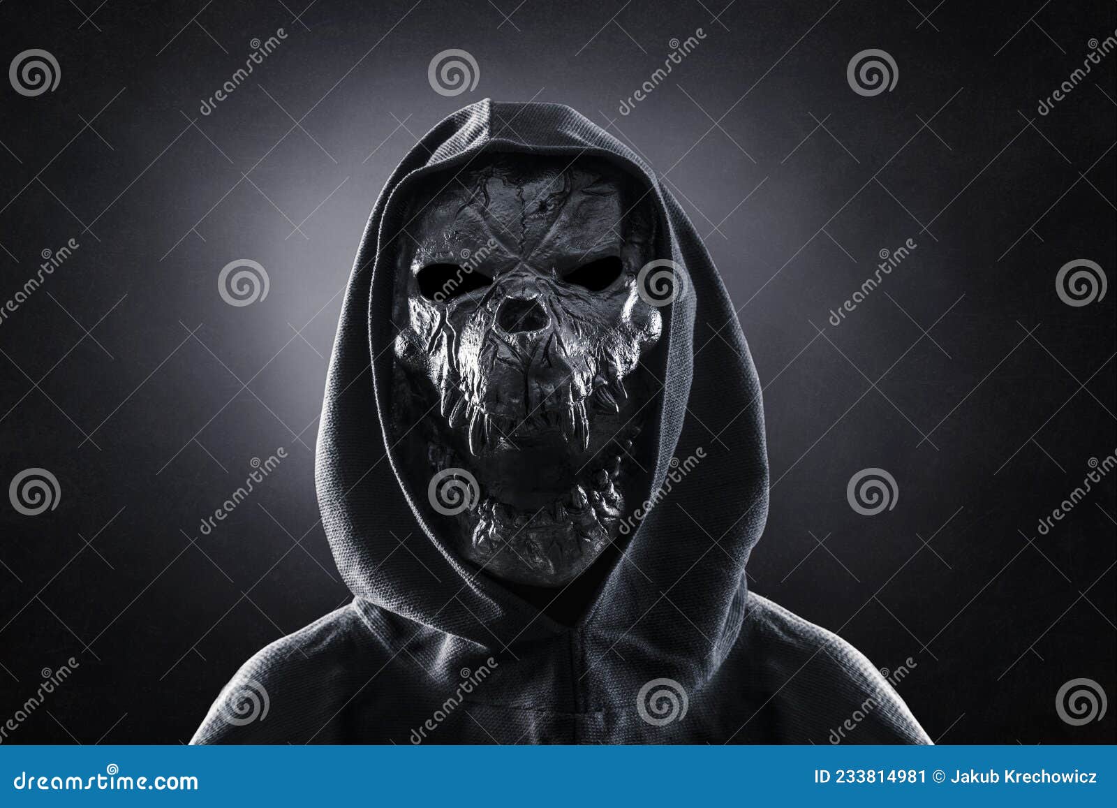 Monster in Hooded Cloak at Night Stock Image - Image of cape, fright ...