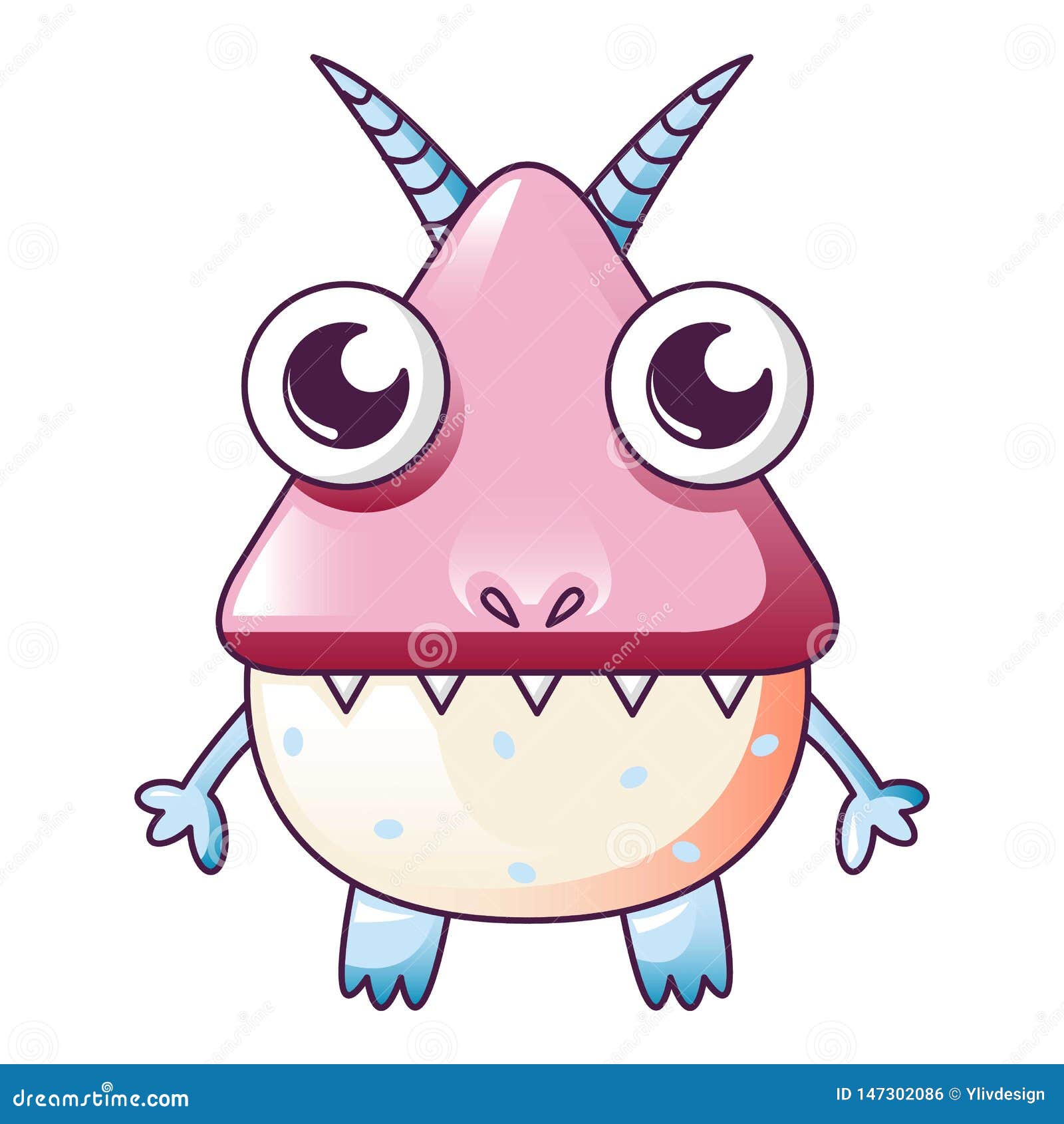 Monster With Horns In Different Styles. Cartoon Vector | CartoonDealer ...