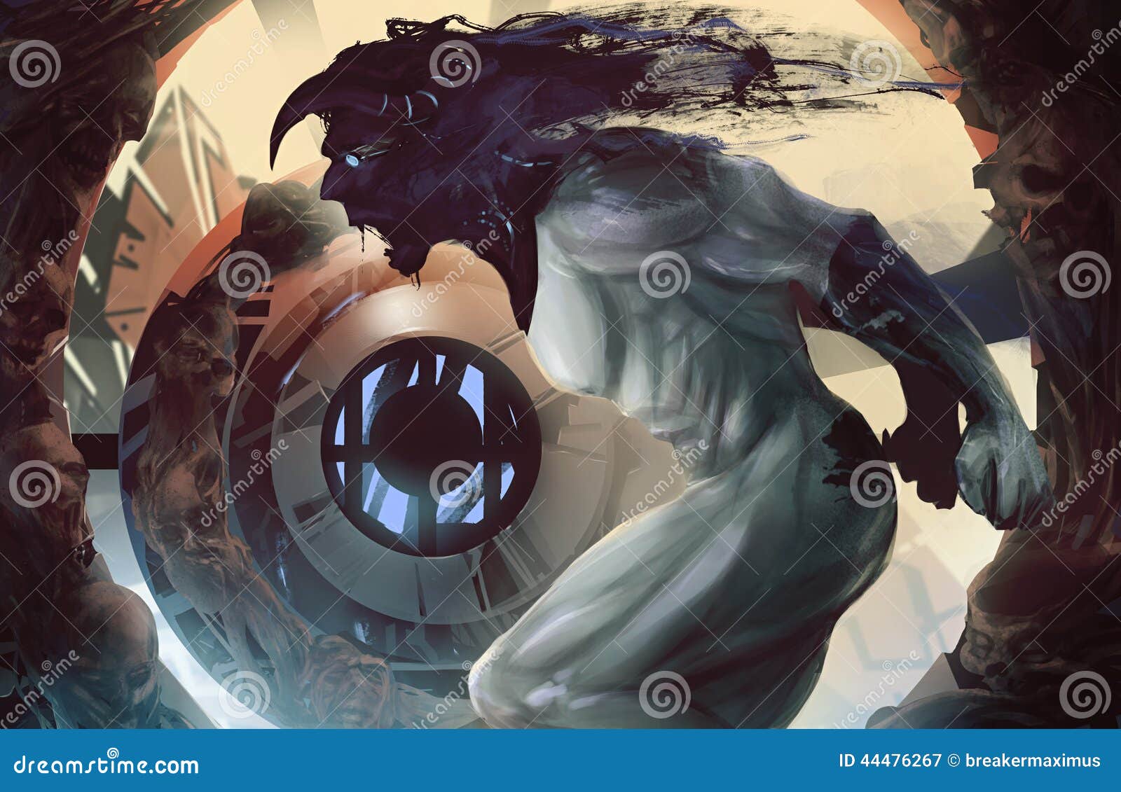 Fantasy Horror Monster Creature Stock Illustration - Illustration of ...