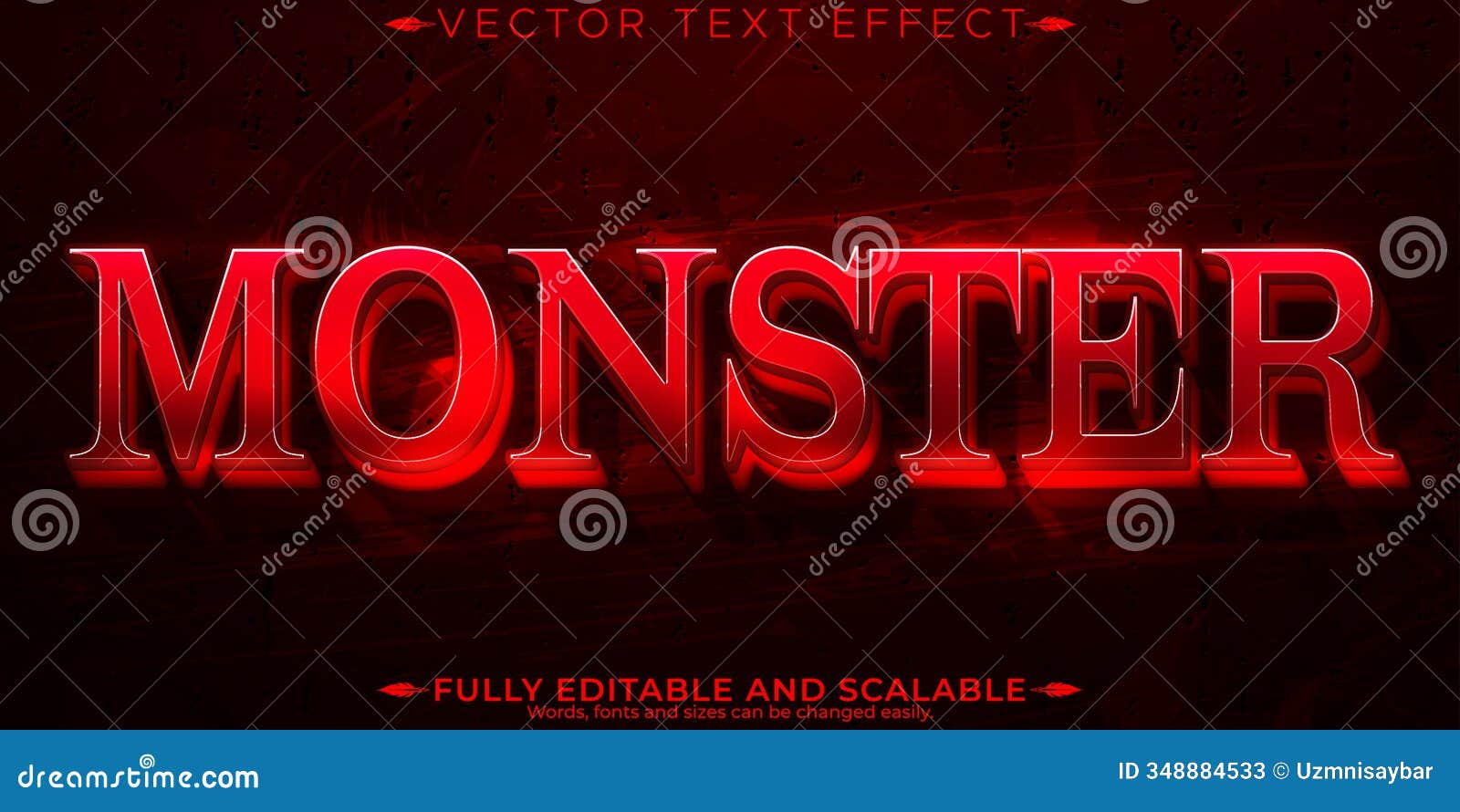 Monster Horror Text Effect, Editable Horror and Blood Text Style Stock ...