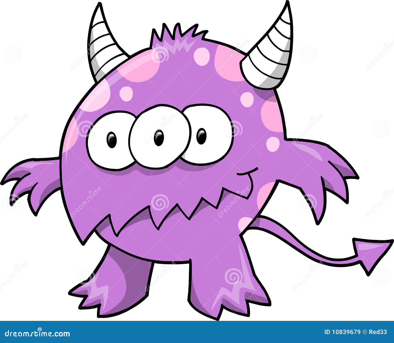 Monster Illustration stock vector. Illustration of pink - 10839679