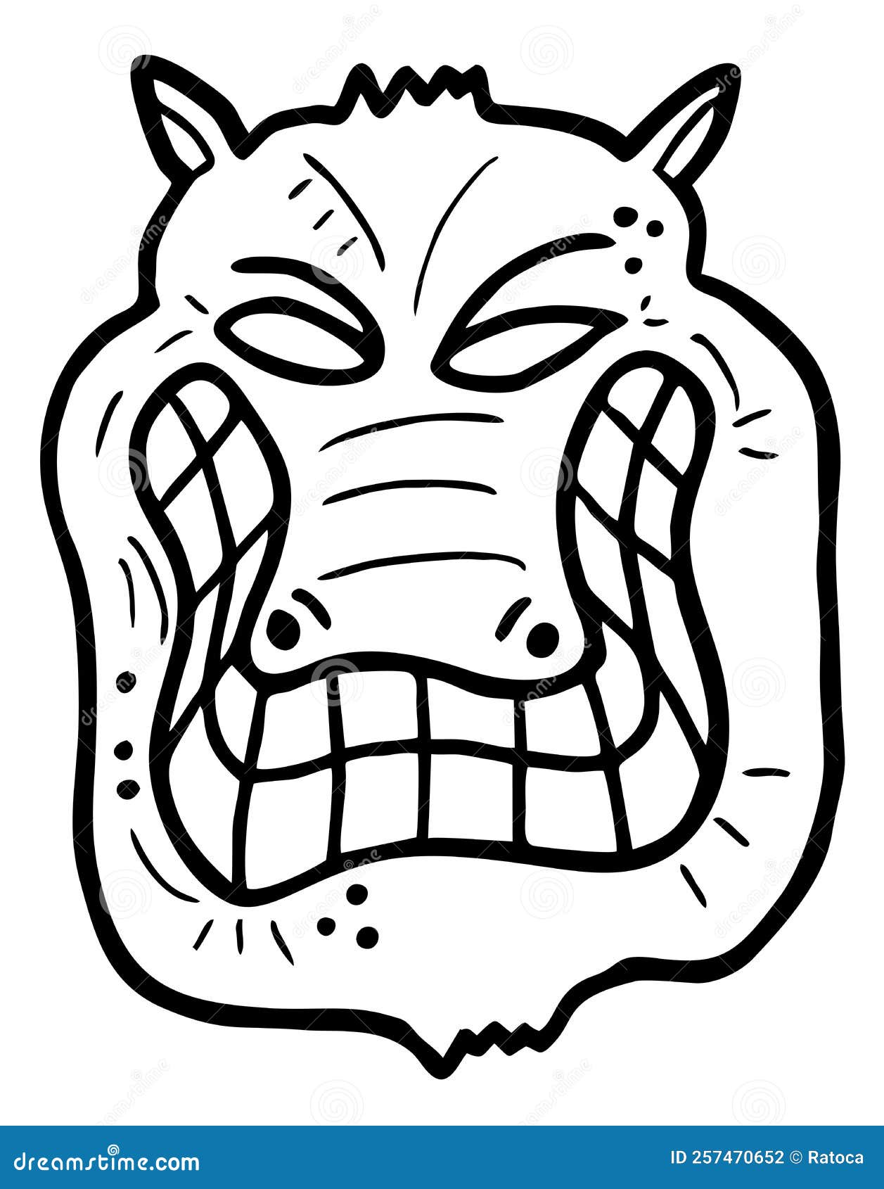 Monster Mask Icon Cartoon Vector. Face Noh | CartoonDealer.com #279258386