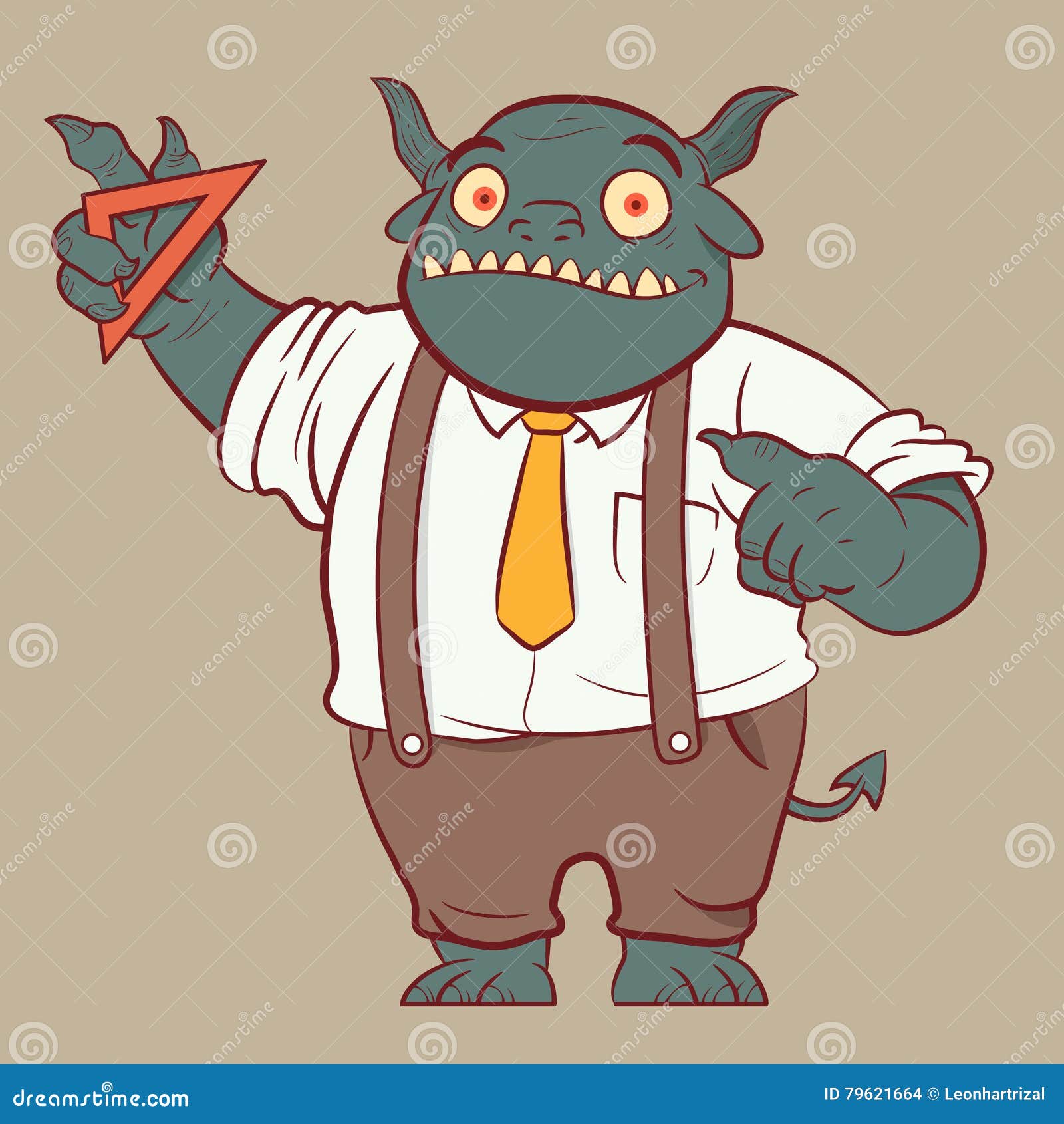 Monster math teacher stock vector. Illustration of suit - 79621664