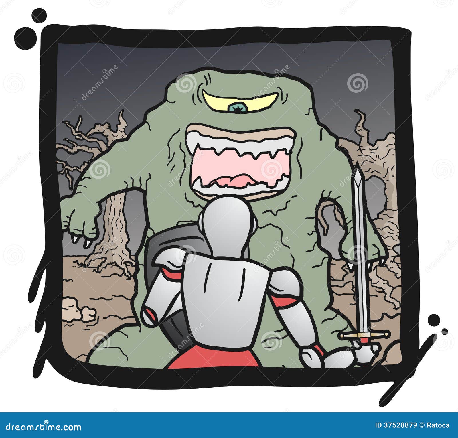 Monster medieval comic stock vector. Illustration of language - 37528879