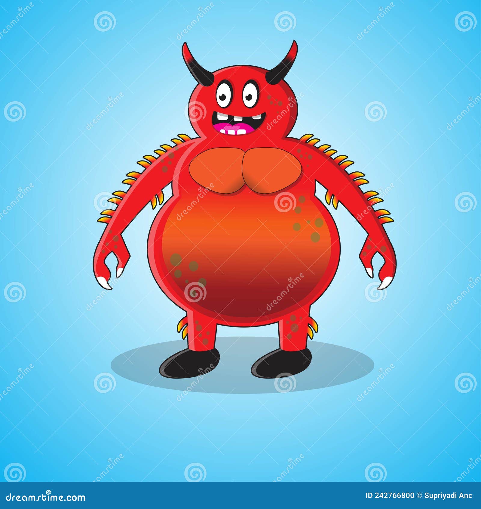 Cute Red Monster Stock Illustrations Stock Vector - Illustration of ...