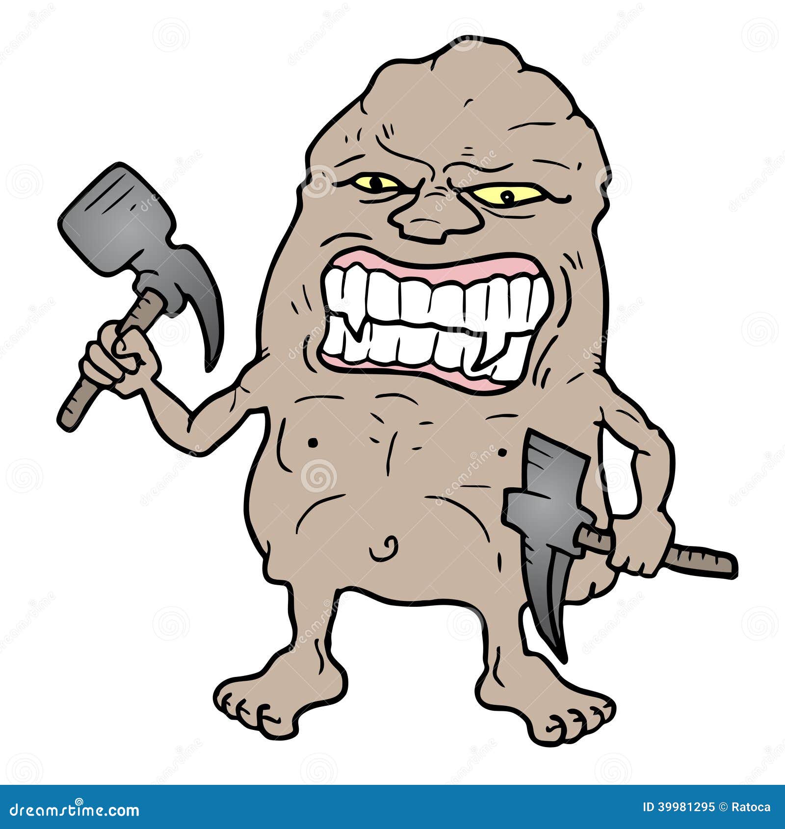Monster mining stock vector. Illustration of cartoon - 39981295