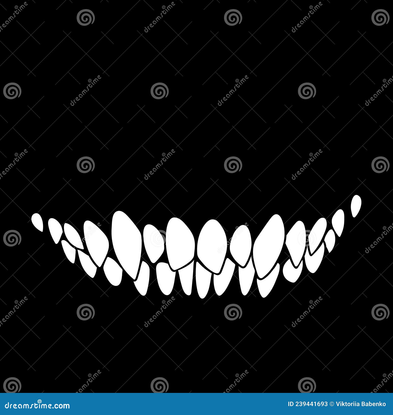 Monster Mouth with Sharp Teeth Stock Vector - Illustration of dark ...