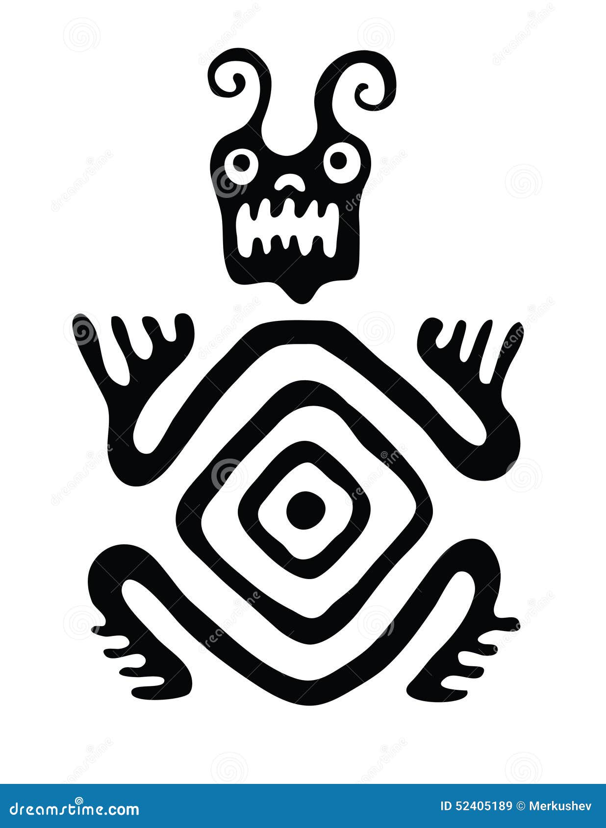 Monster in Native Style, Vector Illustration Stock Vector ...