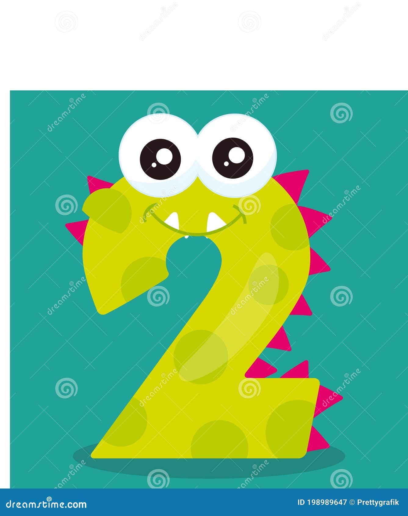 Monster Number 2 02 stock vector. Illustration of vector - 198989647