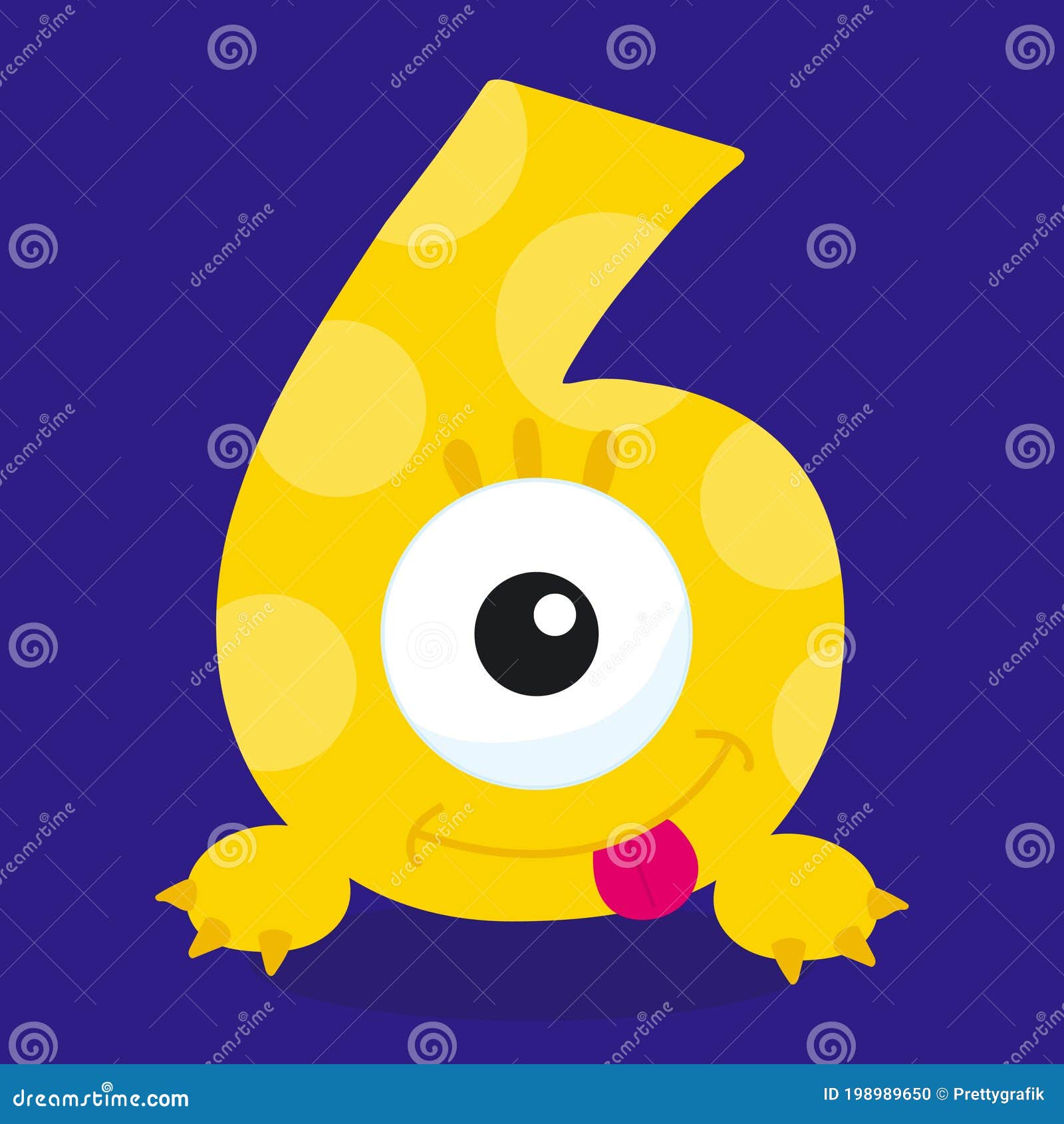 Monster Number 6 06 stock vector. Illustration of vector - 198989650
