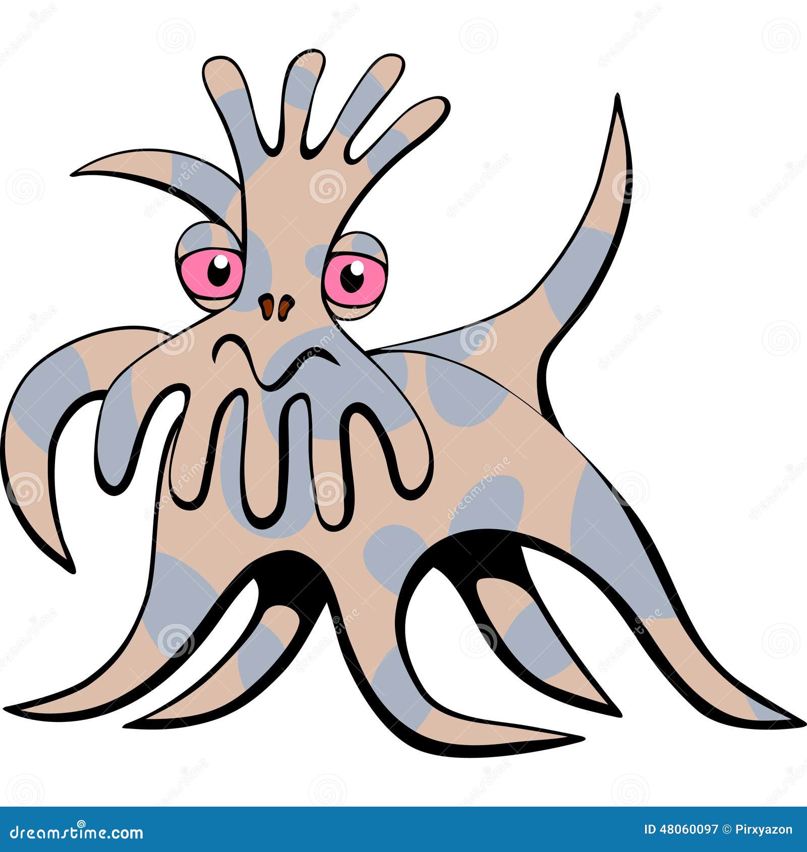Monster Octopus On Green Screen Royalty-Free Illustration ...