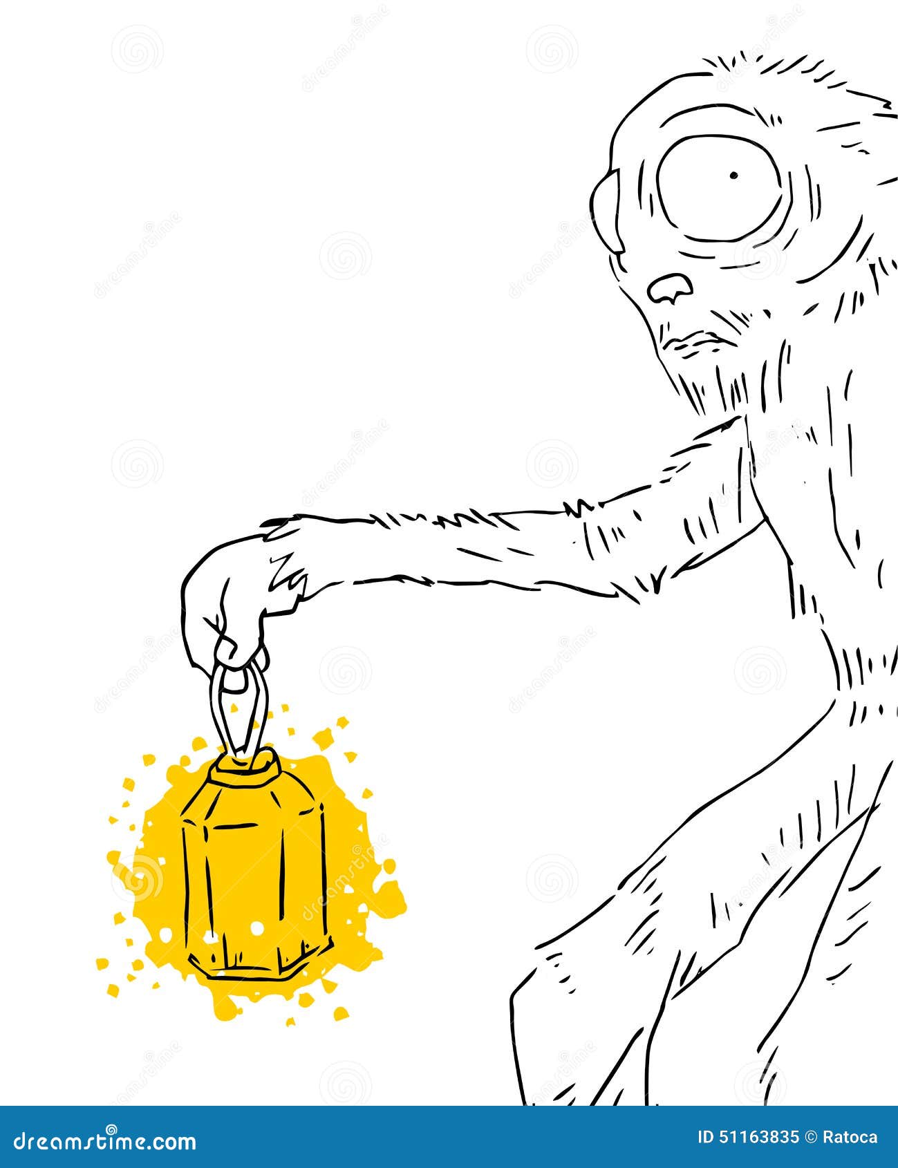 Monster with old candle stock vector. Illustration of cemetery - 51163835