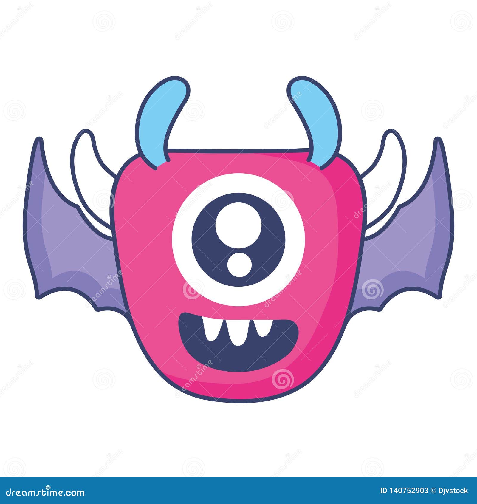 Monster with One Eye Comic Character Stock Vector - Illustration of ...