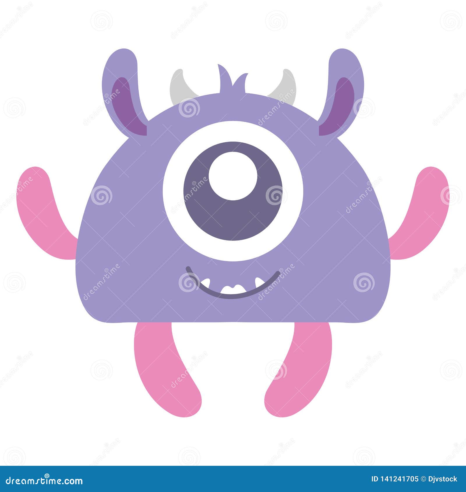 Monster with One Eye Comic Character Stock Vector - Illustration of ...
