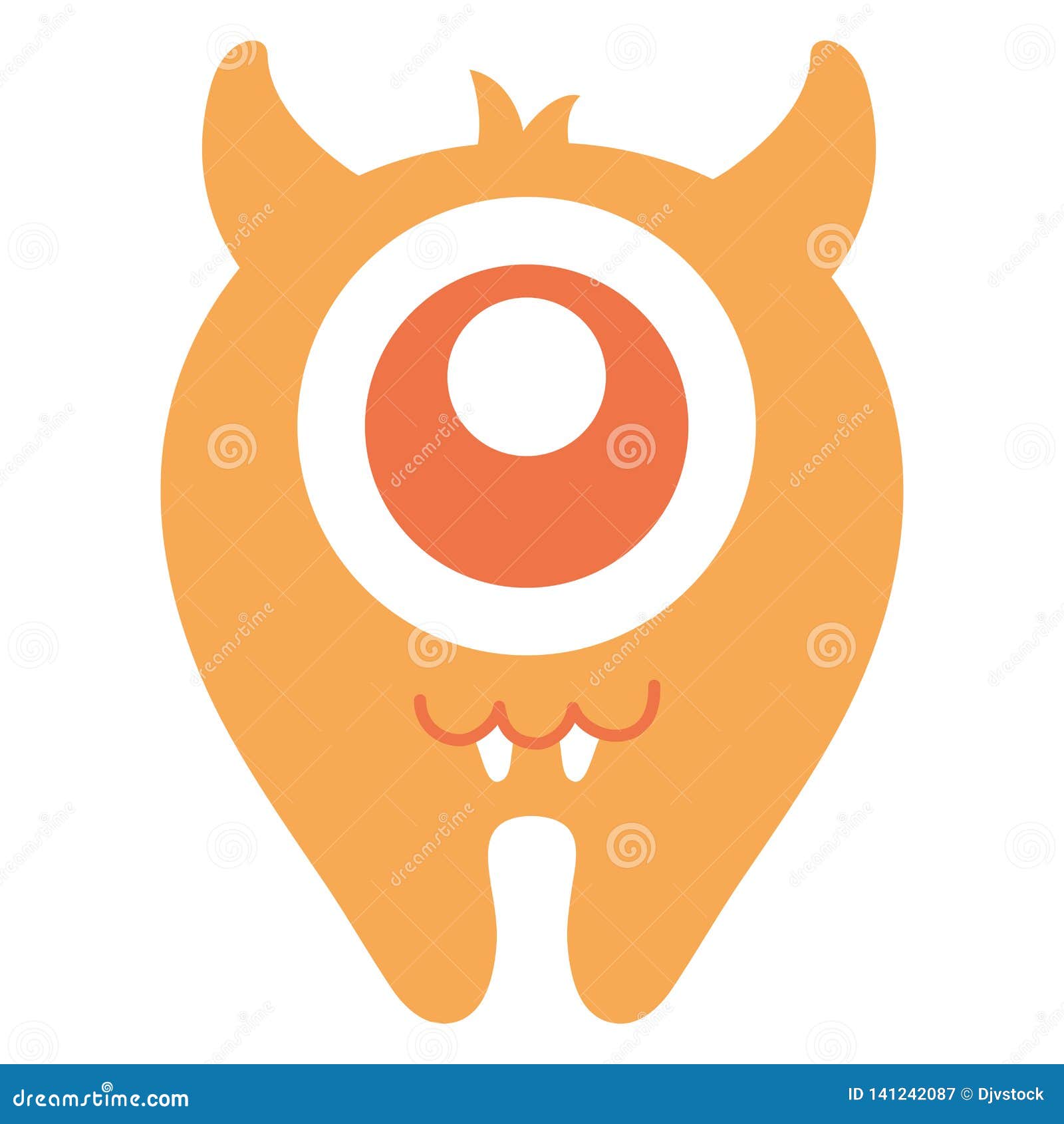 Monster with One Eye Comic Character Stock Vector - Illustration of ...